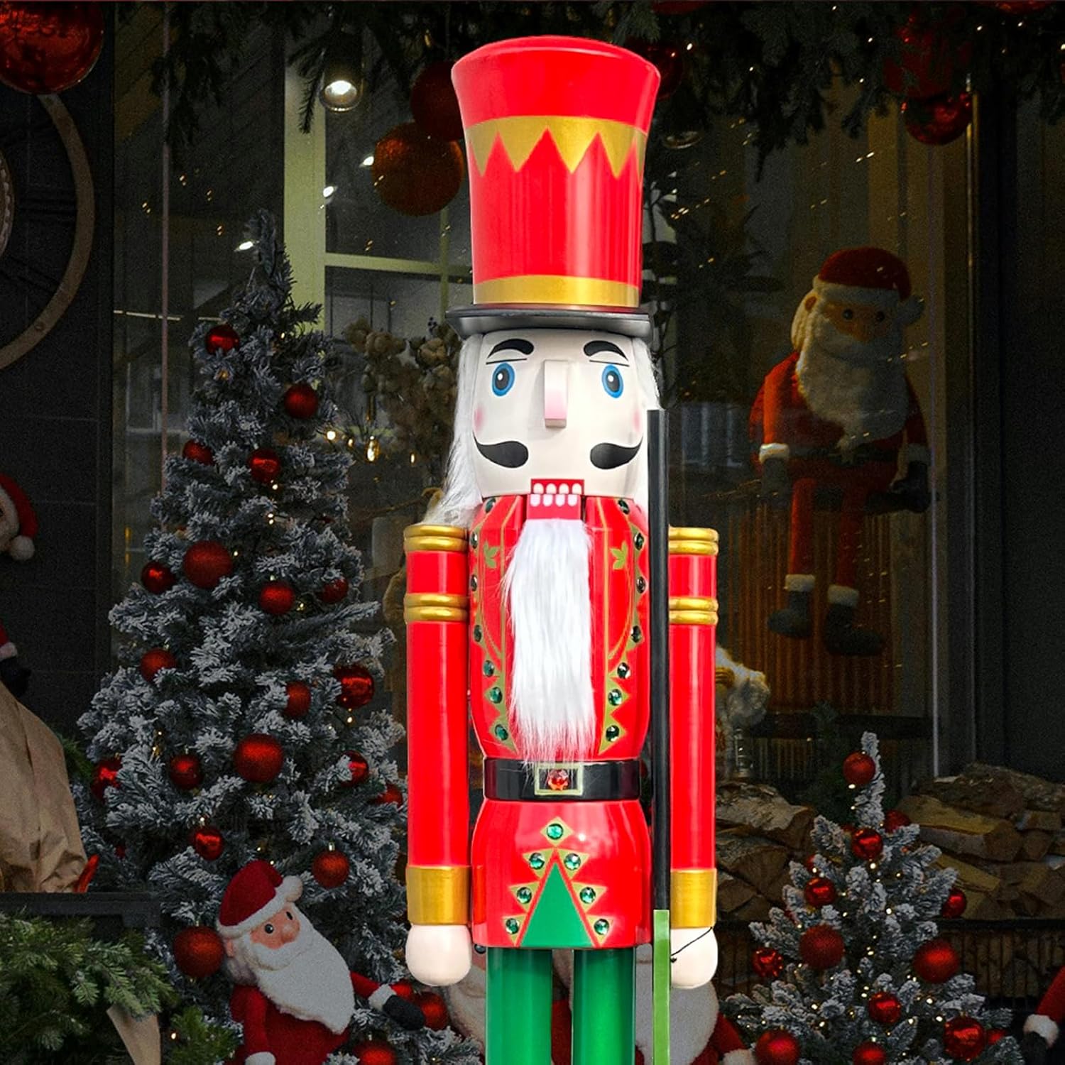 Amazon.com: CDL 60" 5ft Tall Large/Giant red Christmas Wooden ...
