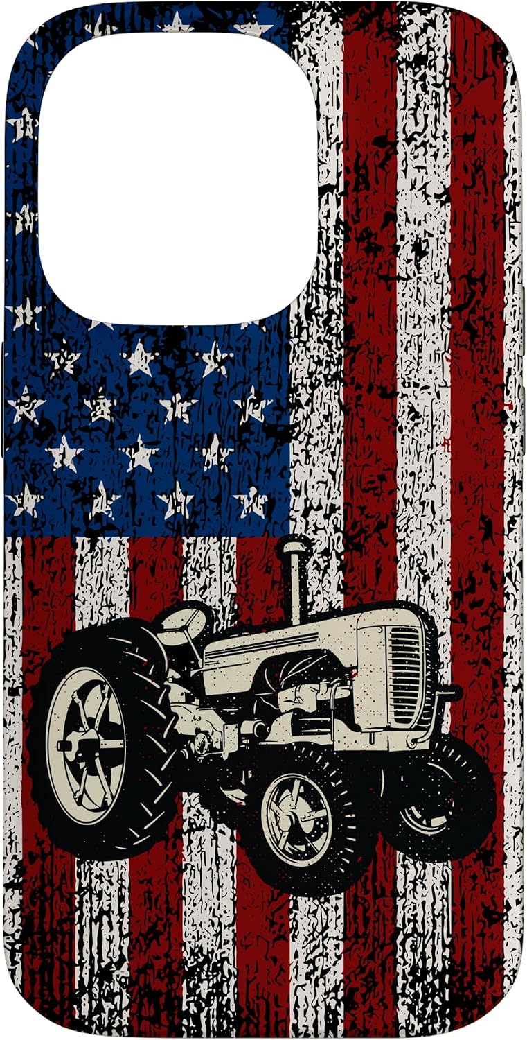 Amazon.com: American Flag Patriotic Tractor for Farmer Farm Farming ...