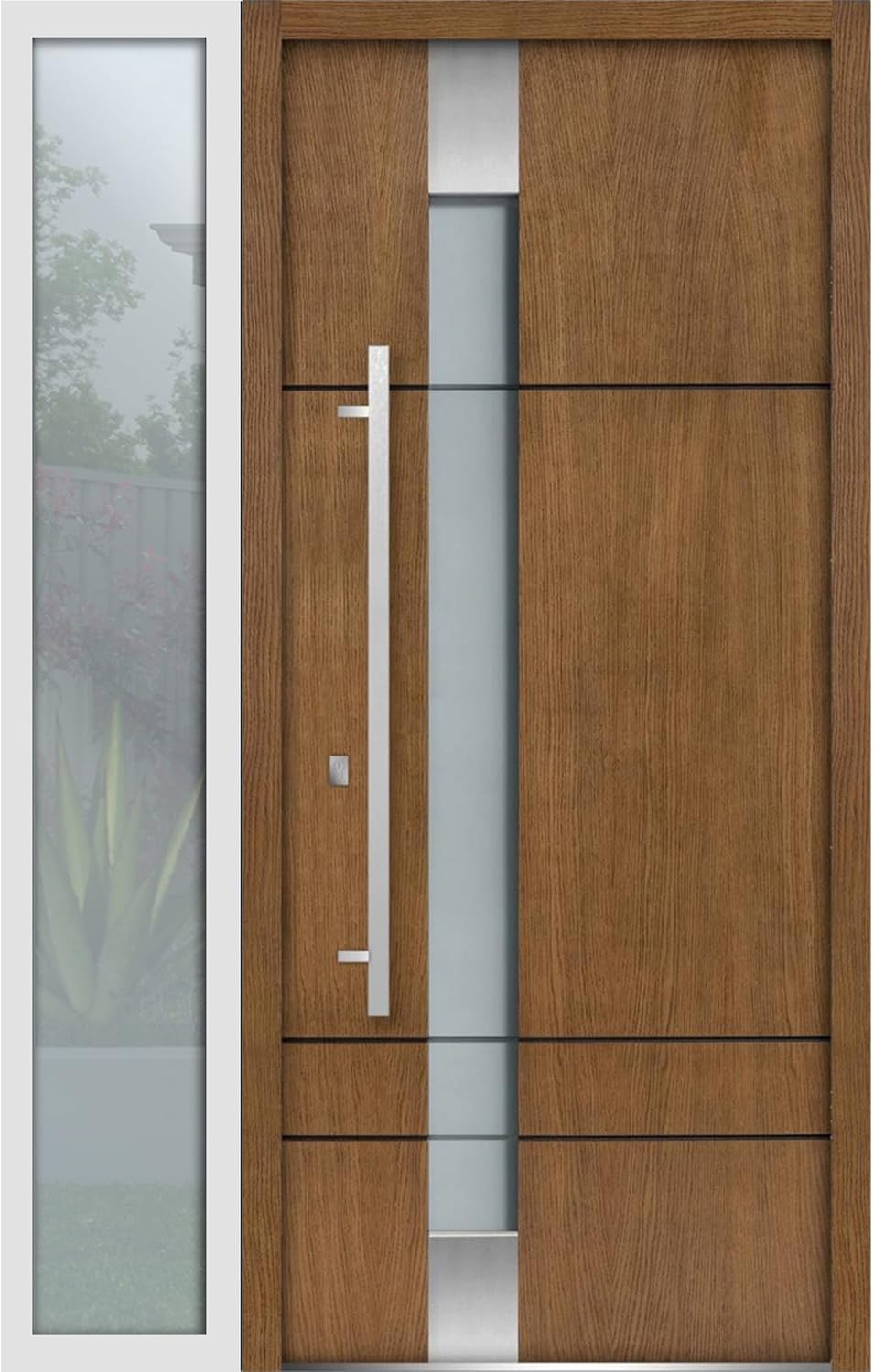 Front Exterior Prehung Steel Door 50 (36" Door with 14" Side Light) x ...