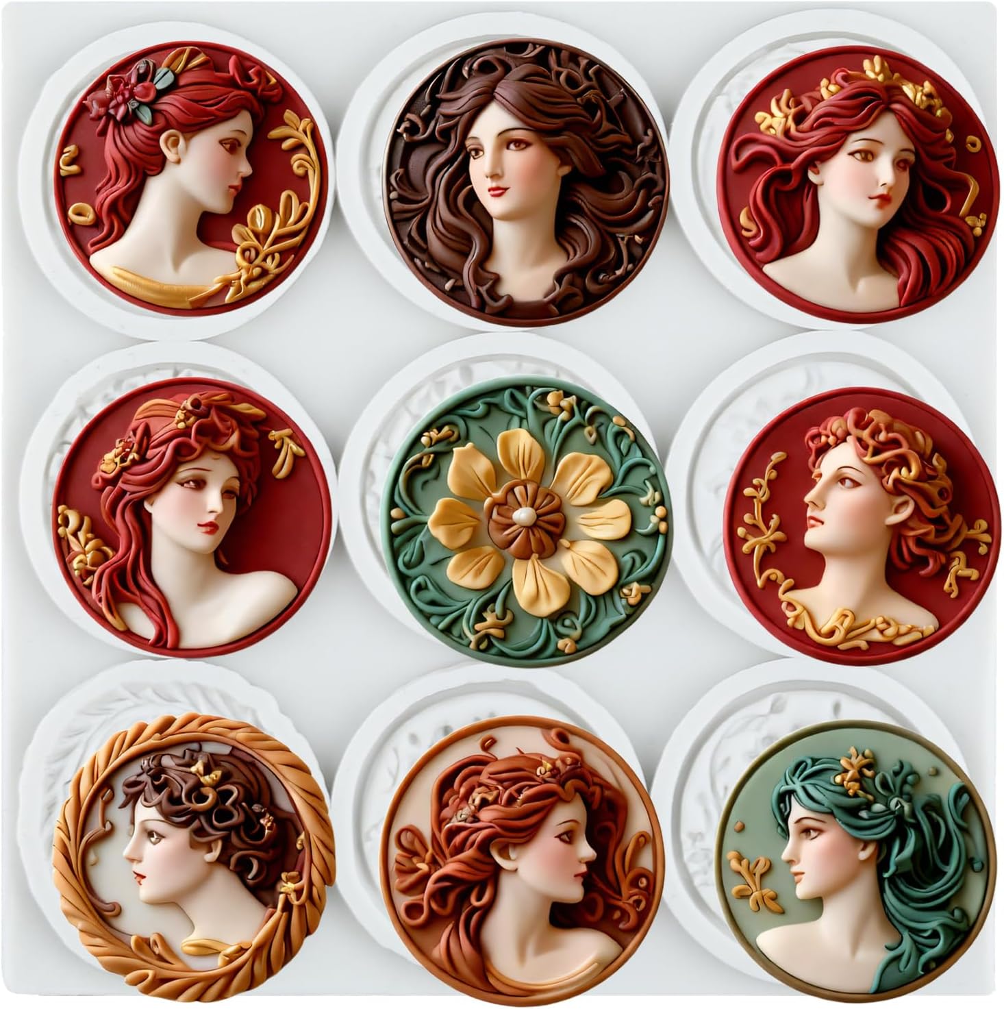 Amazon.com: XCYRFMS Lady Avatar Polymer Clay Molds Cameo with Picture ...