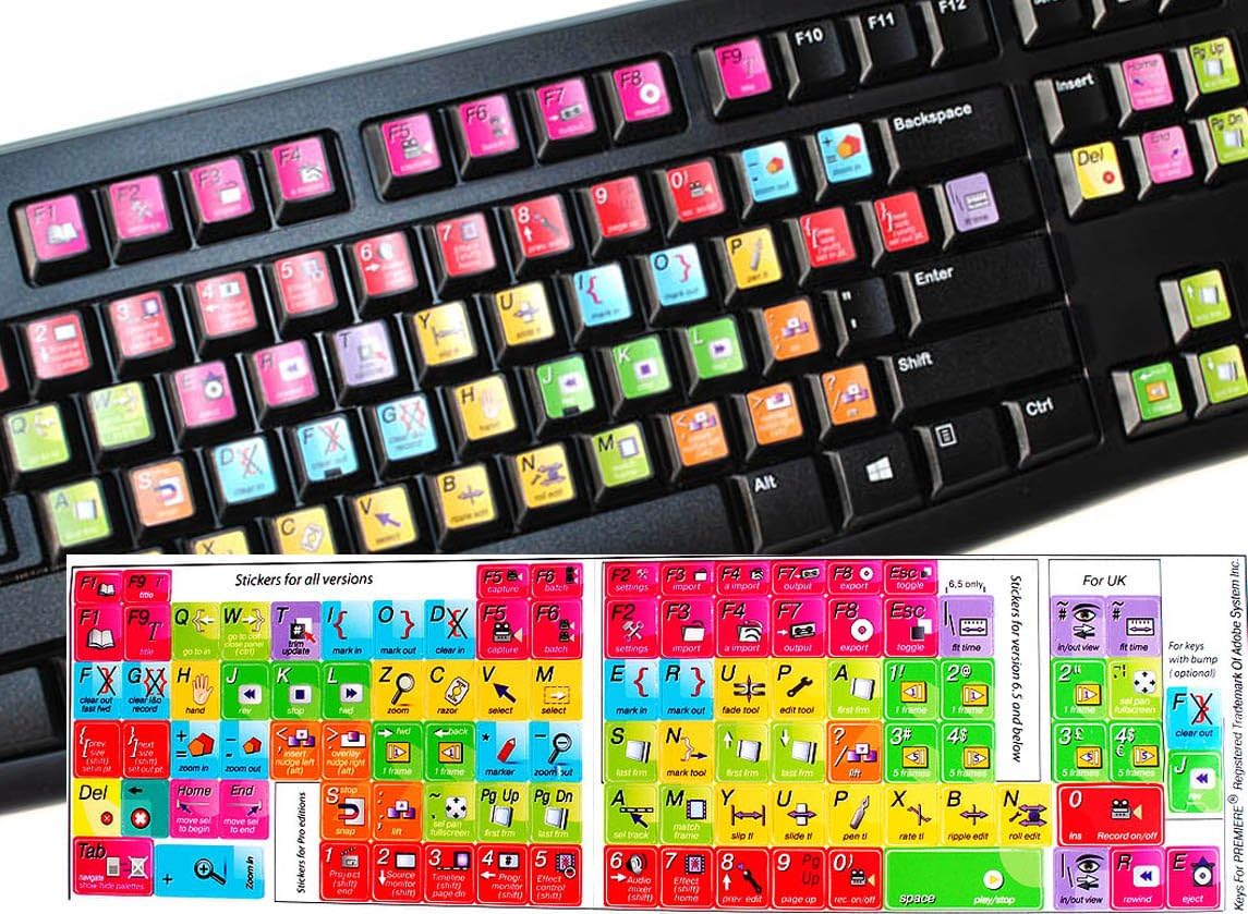 Amazon.com: Adobe Premiere Keyboard Stickers Laminated MATT New (11.5 x ...