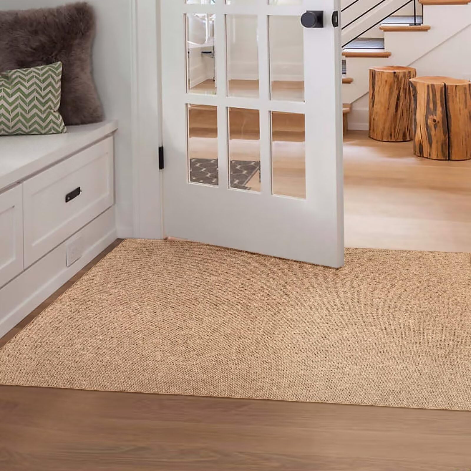 Amazon.com: nuLOOM 3x5 Rigo Jute Hand Woven Area Rug, Natural, Solid ...