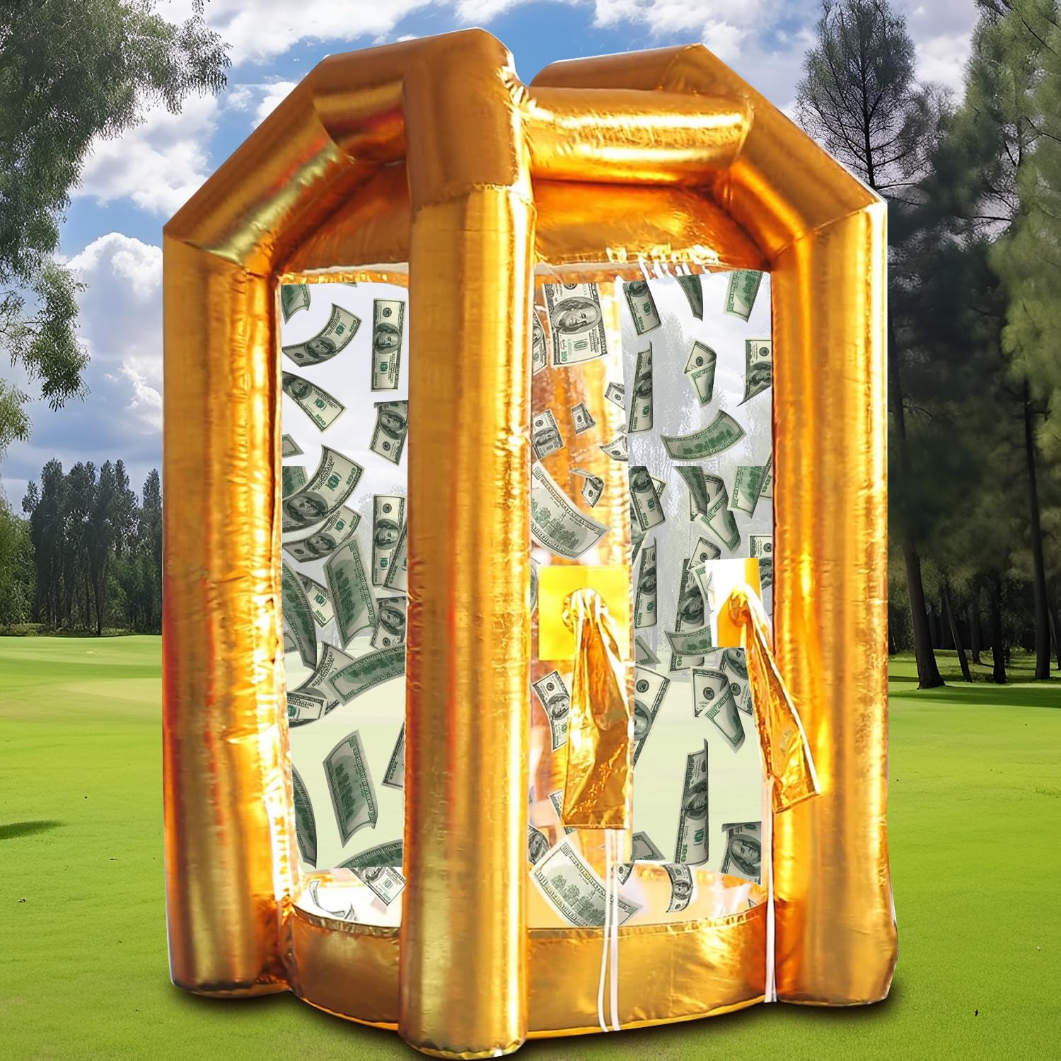 Amazon.com: 4.92ft x 4.92ft x8.2ft Inflatable Cash Cube Booth with Air ...