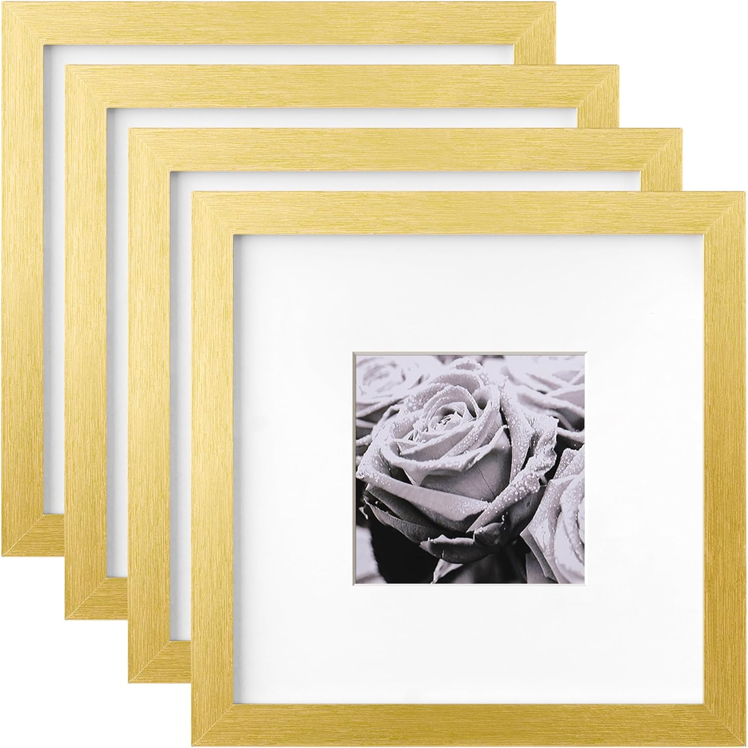 Amazon.com - Yaetm 8x8 Picture Frames Gold Set of 4, Square Frame ...