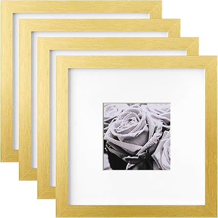 Amazon.com - Yaetm 8x8 Picture Frames Gold Set of 4, Square Frame ...