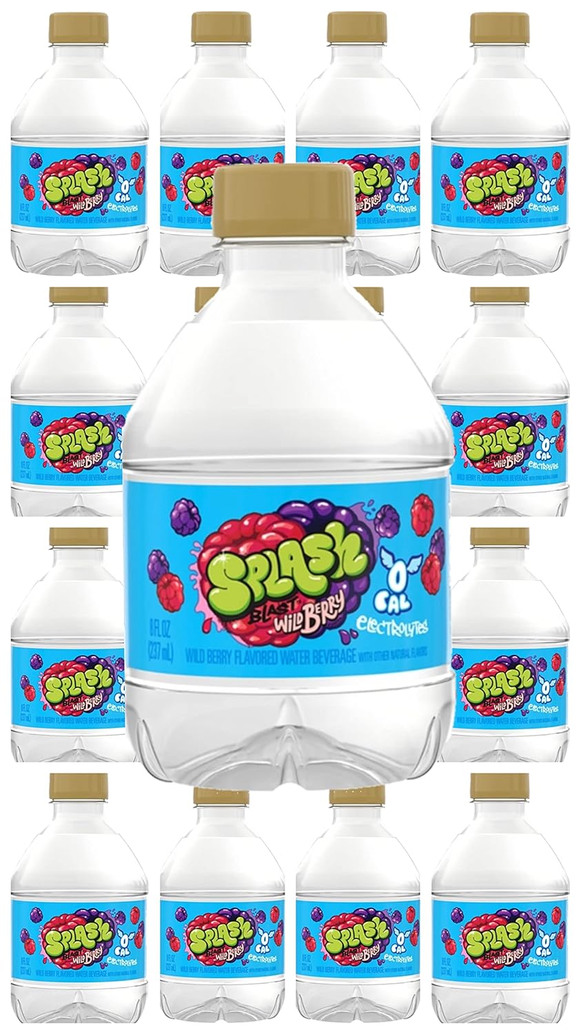 Amazon.com : Splash Blast Wild Berry Flavored Water , 8 Fl Oz , Plastic ...