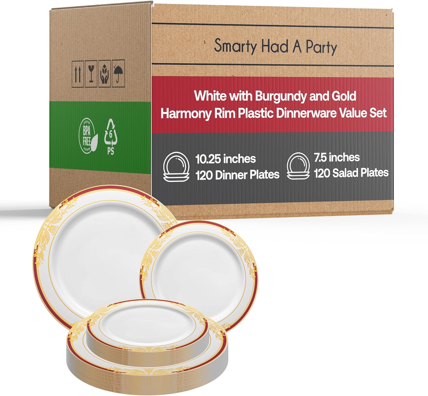 Amazon.com: Elegant Disposable Plastic Heavy Duty Dinnerware Sets ...