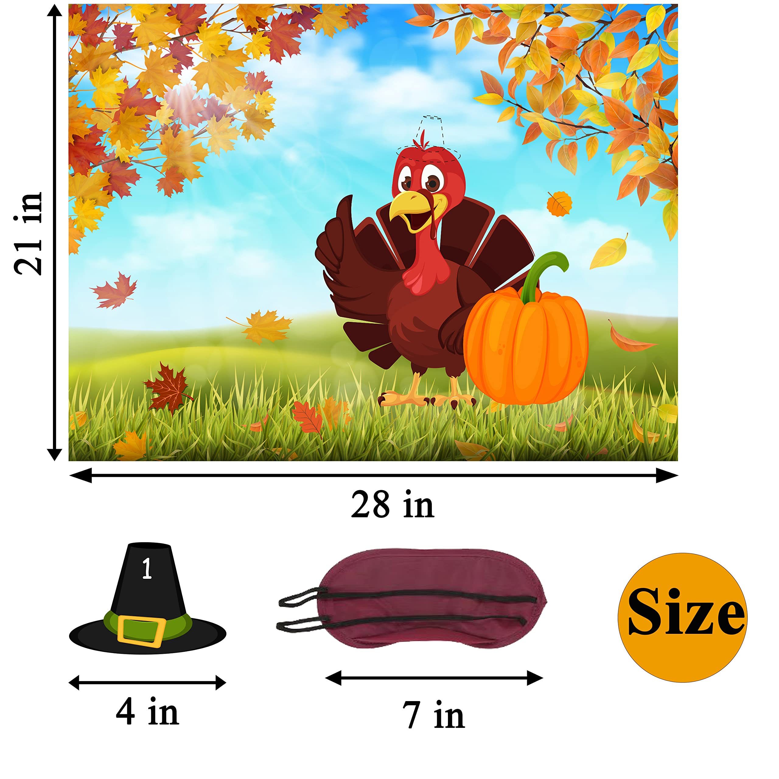 Snapklik.com : Pin The Hat On The Turkey Game - Thanksgiving Party ...