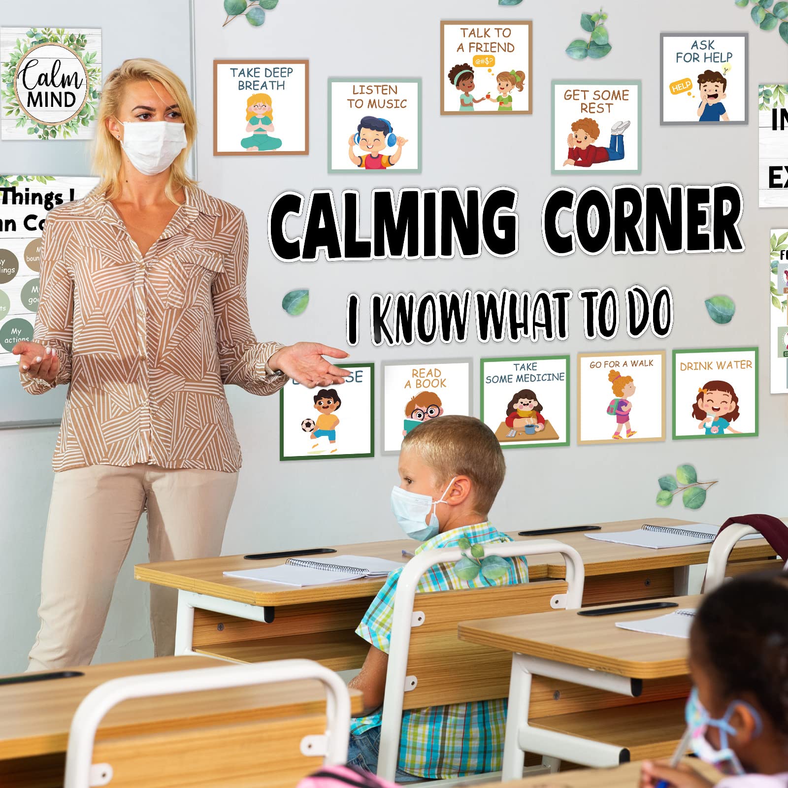 Snapklik.com : Eucalyptus Calming Corner Classroom Bulletin Board Set ...