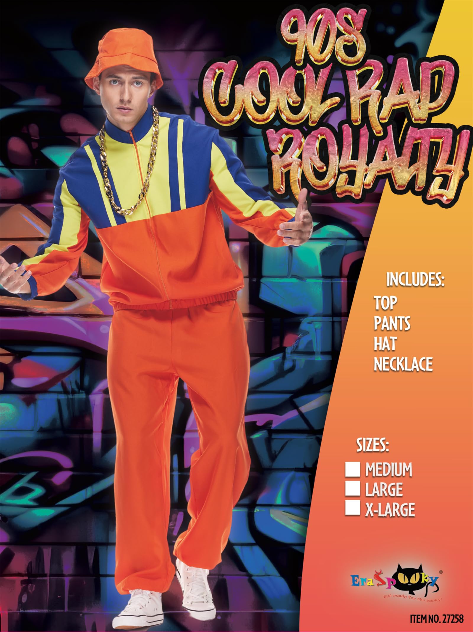 Snapklik.com : Mens 90s Hip Hop Rhyme Royalty Costume Adult Old School ...