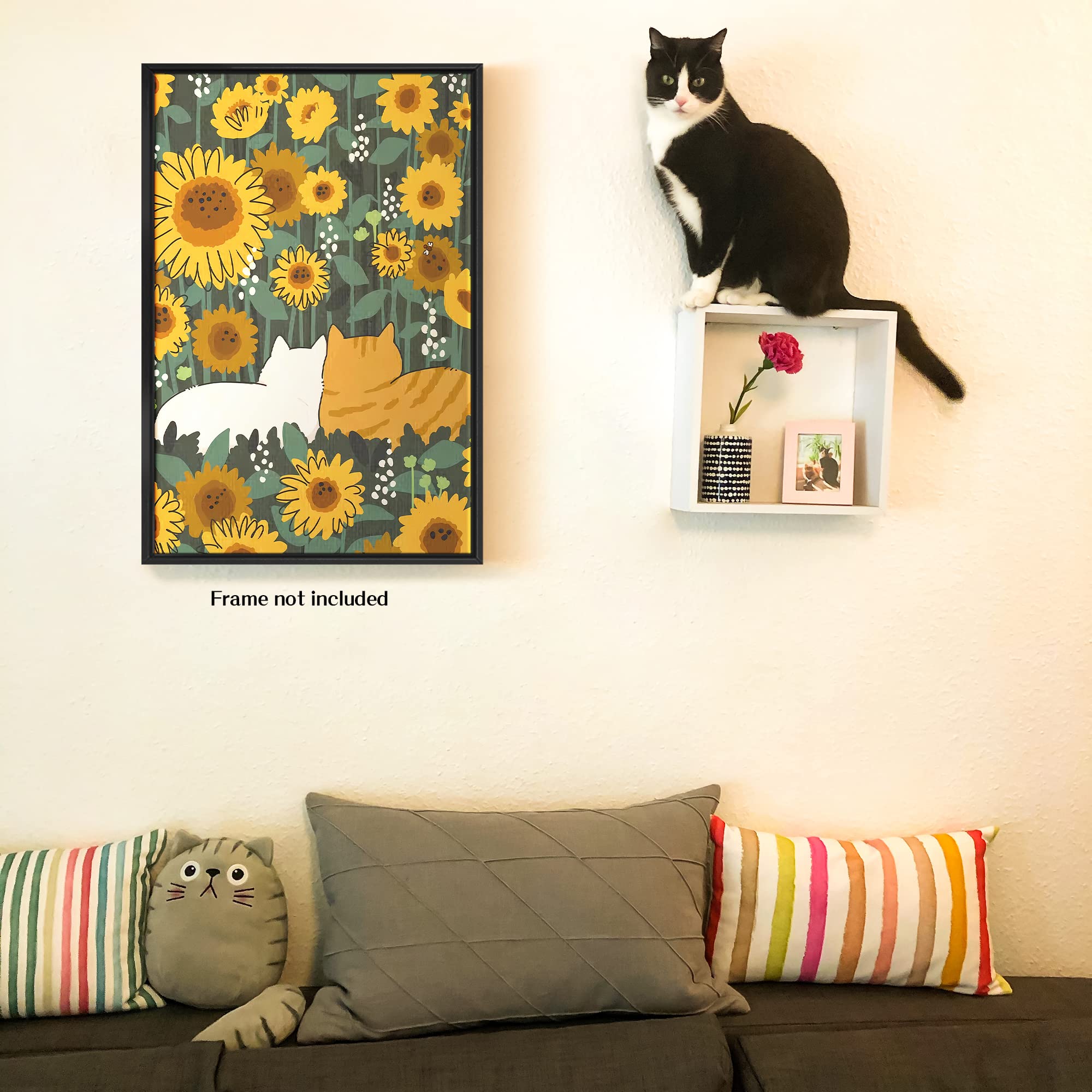 Snapklik.com : FULL HOUSE Cute Cat Poster 16" X 24" Cat And Flower ...