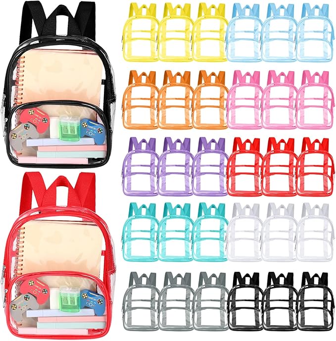 Amazon.com | Aliceset Clear Mini Backpack Bulk 9.45" Waterproof ...