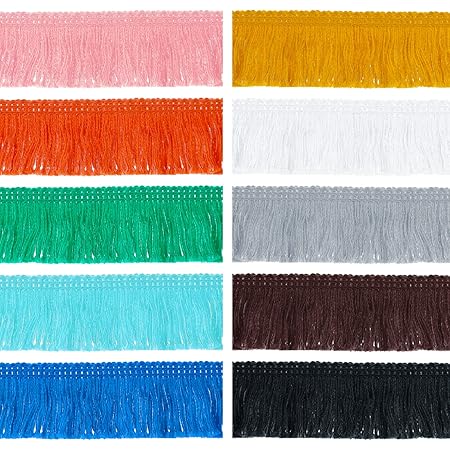 Amazon.com: 30 Yards 25 mm Wide Fringe Tassel Trim Multi-Colored Lace ...