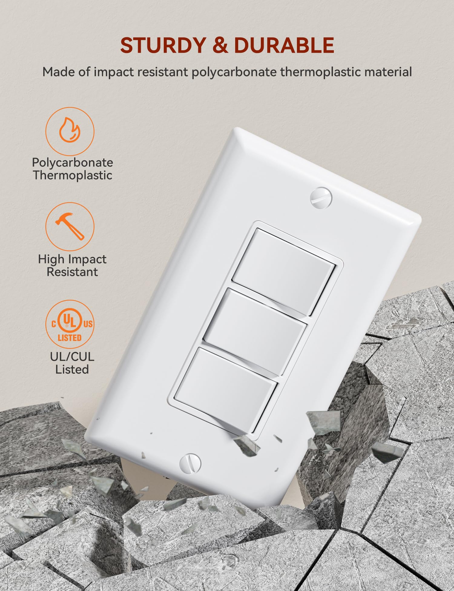 Snapklik.com : AIDA Single Pole Triple Paddle Rocker Decorator Light ...