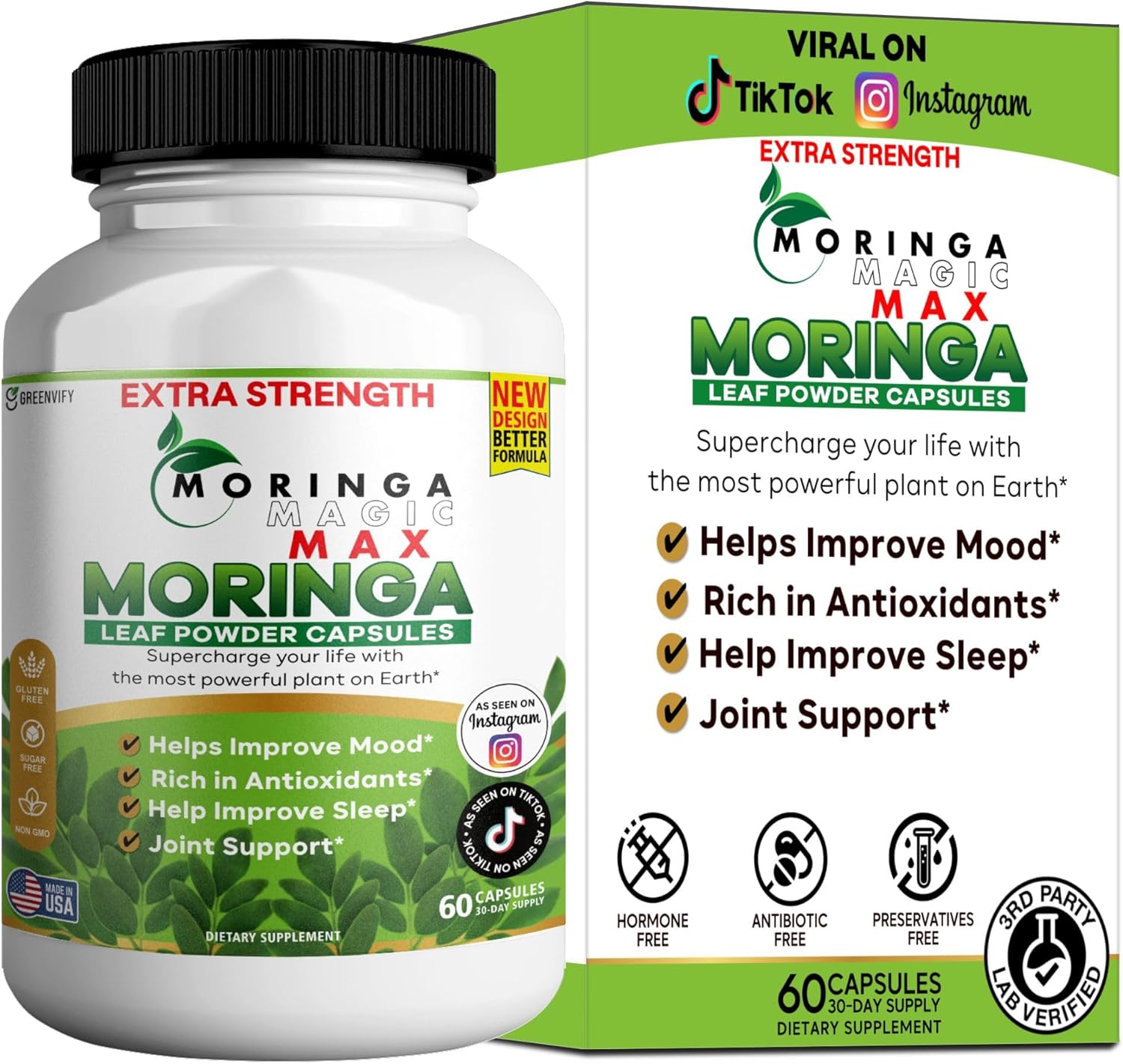 Moringa Magic Max Extra Strength Capsules, 800mg, 60 Veggie Capsules ...