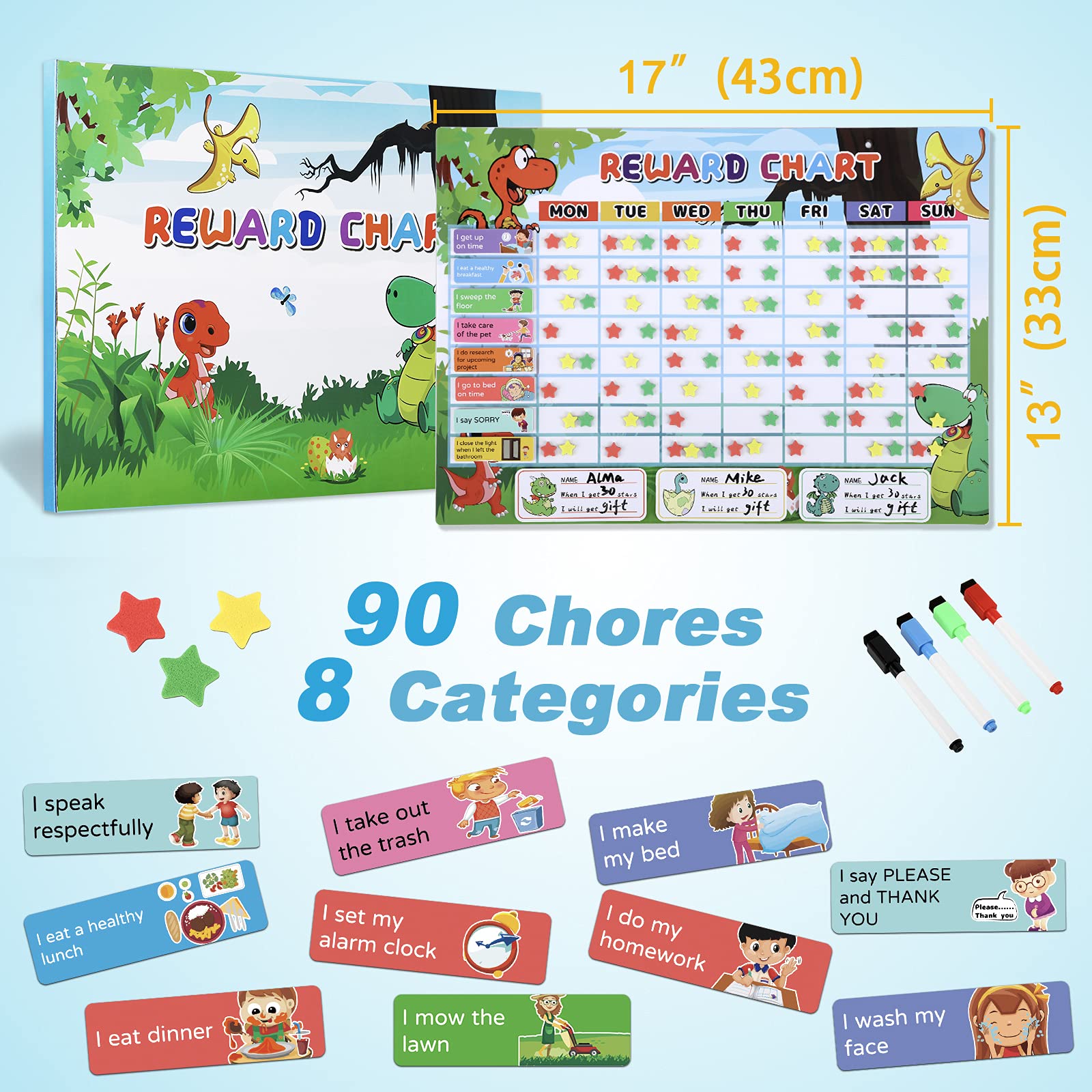 Reward Chart For Kids Magnetic Responsibility Chore Chart For Multiple ...