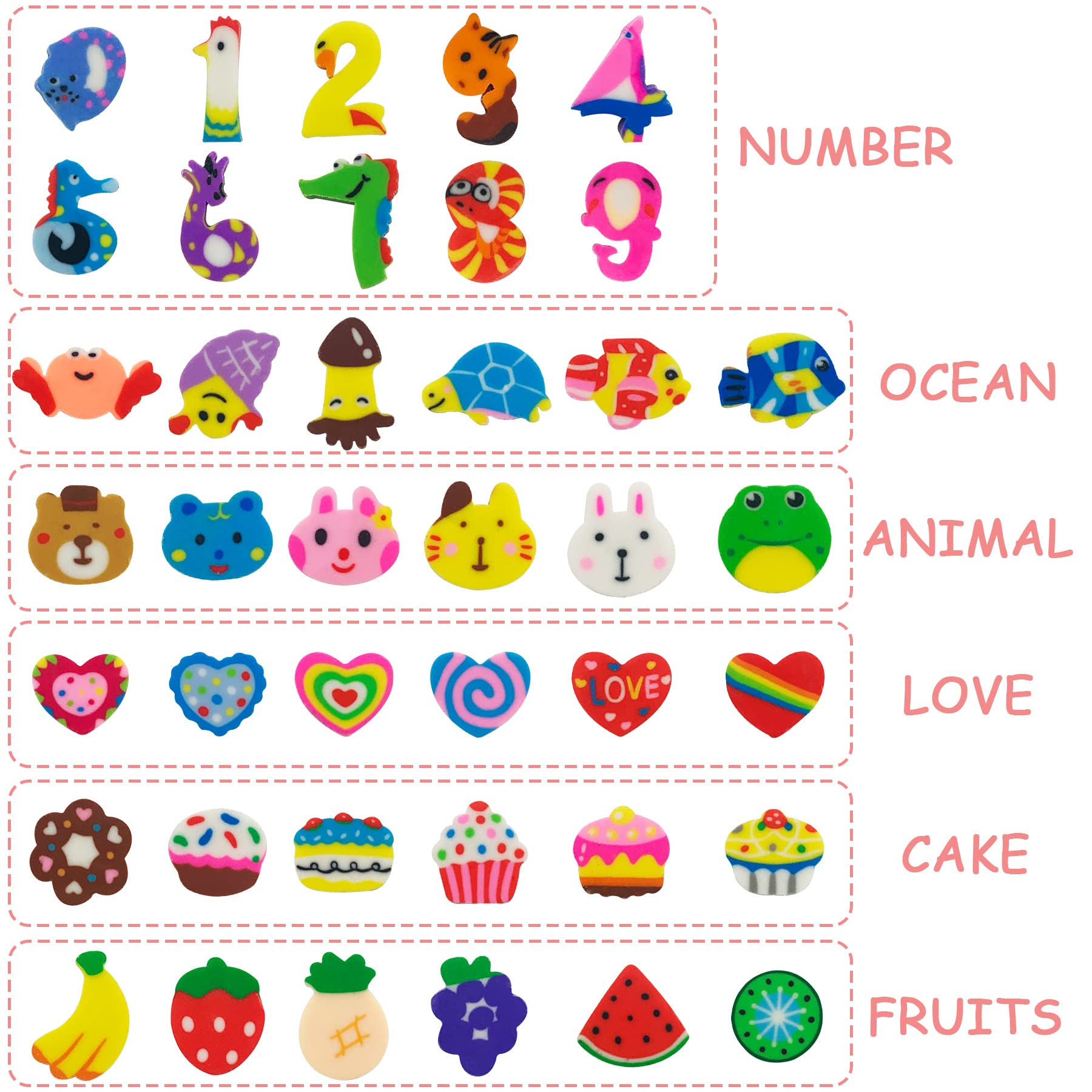 Snapklik.com : 300 Pieces Mini Erasers For Kids Bulk Assorted Novelty ...