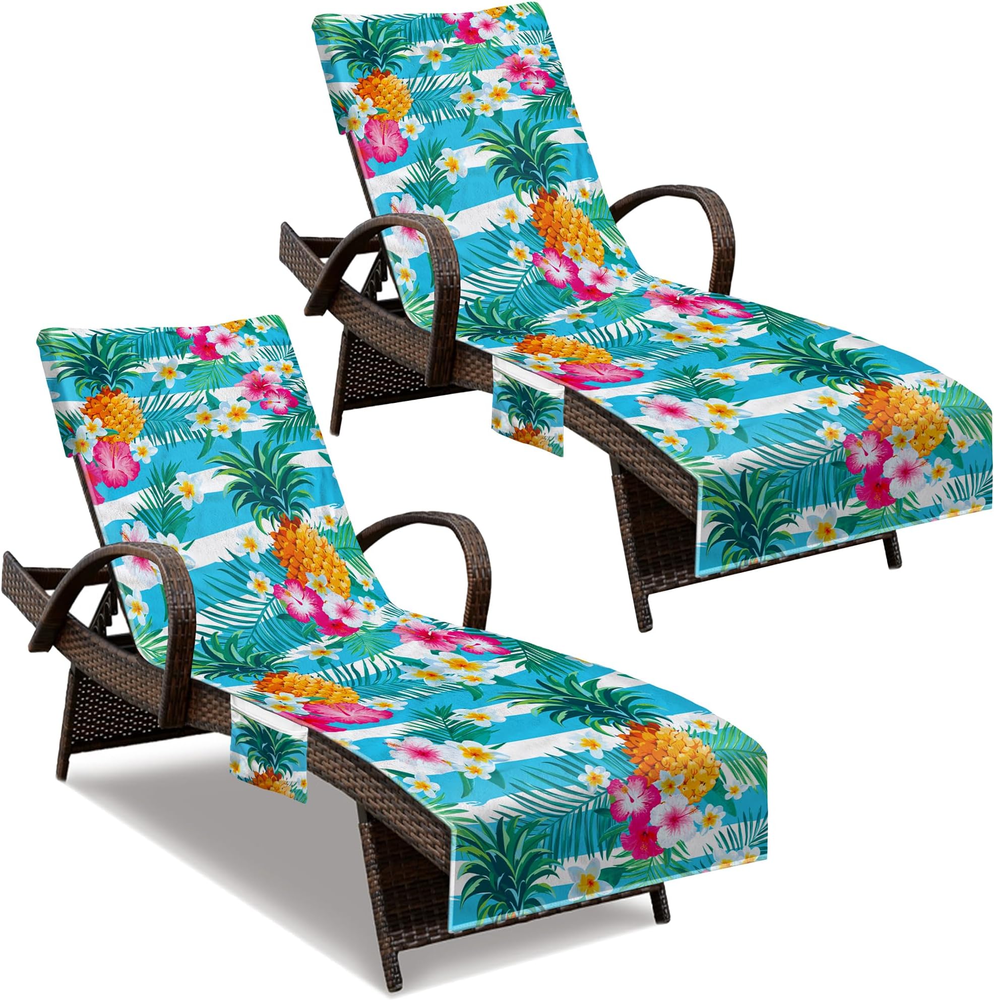 Amazon.com: Arlu Home Large Luxury Chaise Pool/Lounge Chair Cover Towel ...