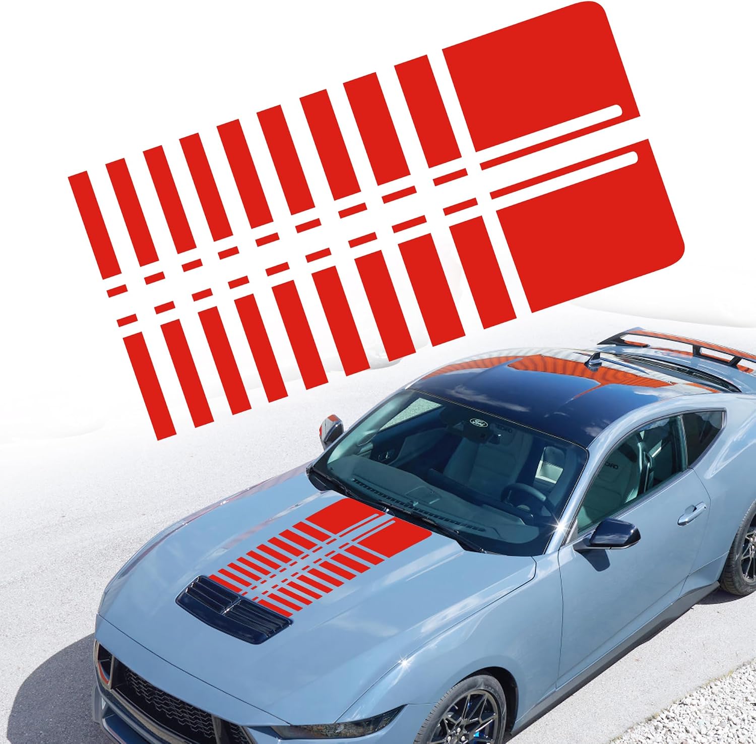 Amazon.com: TOMALL 1 Pair Car Hood Racing Stripe Vinyl Decals for Car ...