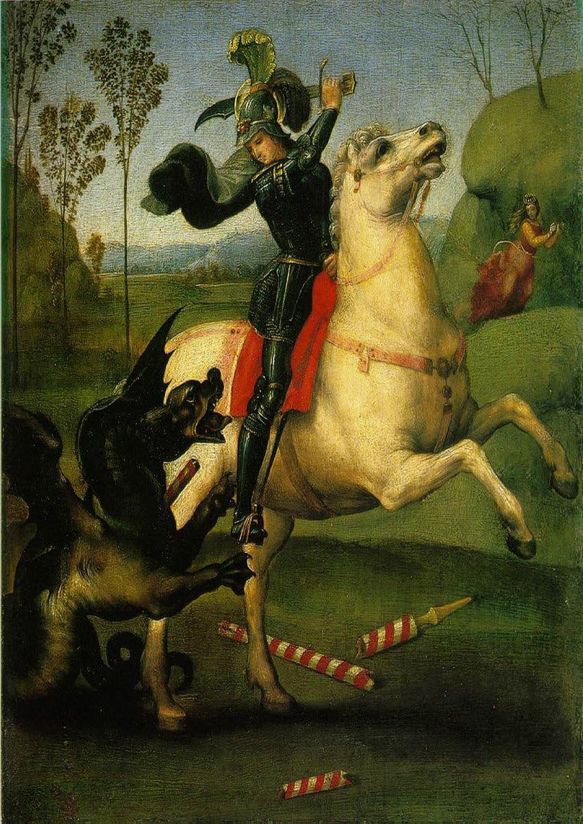 Amazon.com: Raphael: St George Struggling with The Dragon. Fine Art ...