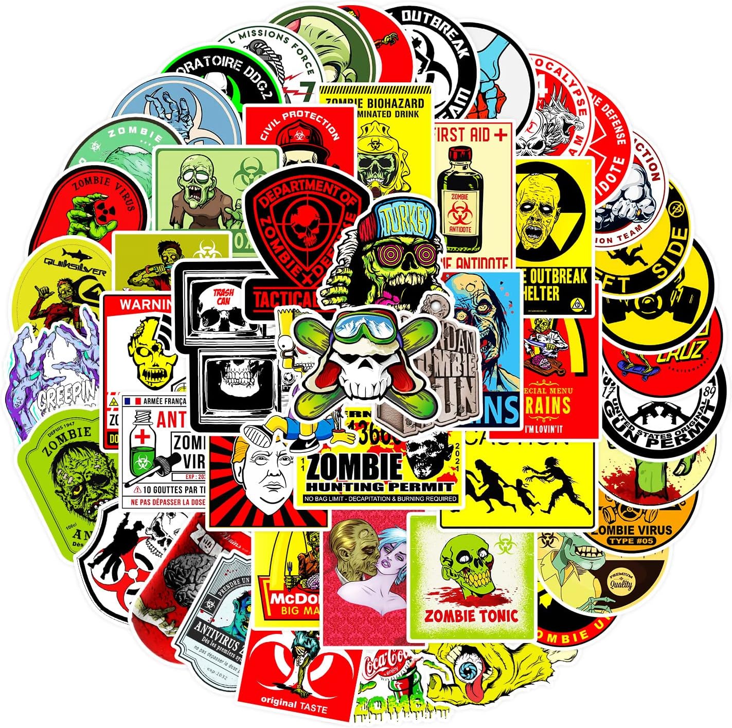 Amazon.com: Stickers for Teens Adults 50PCS Sticker Pack Zombie on ...