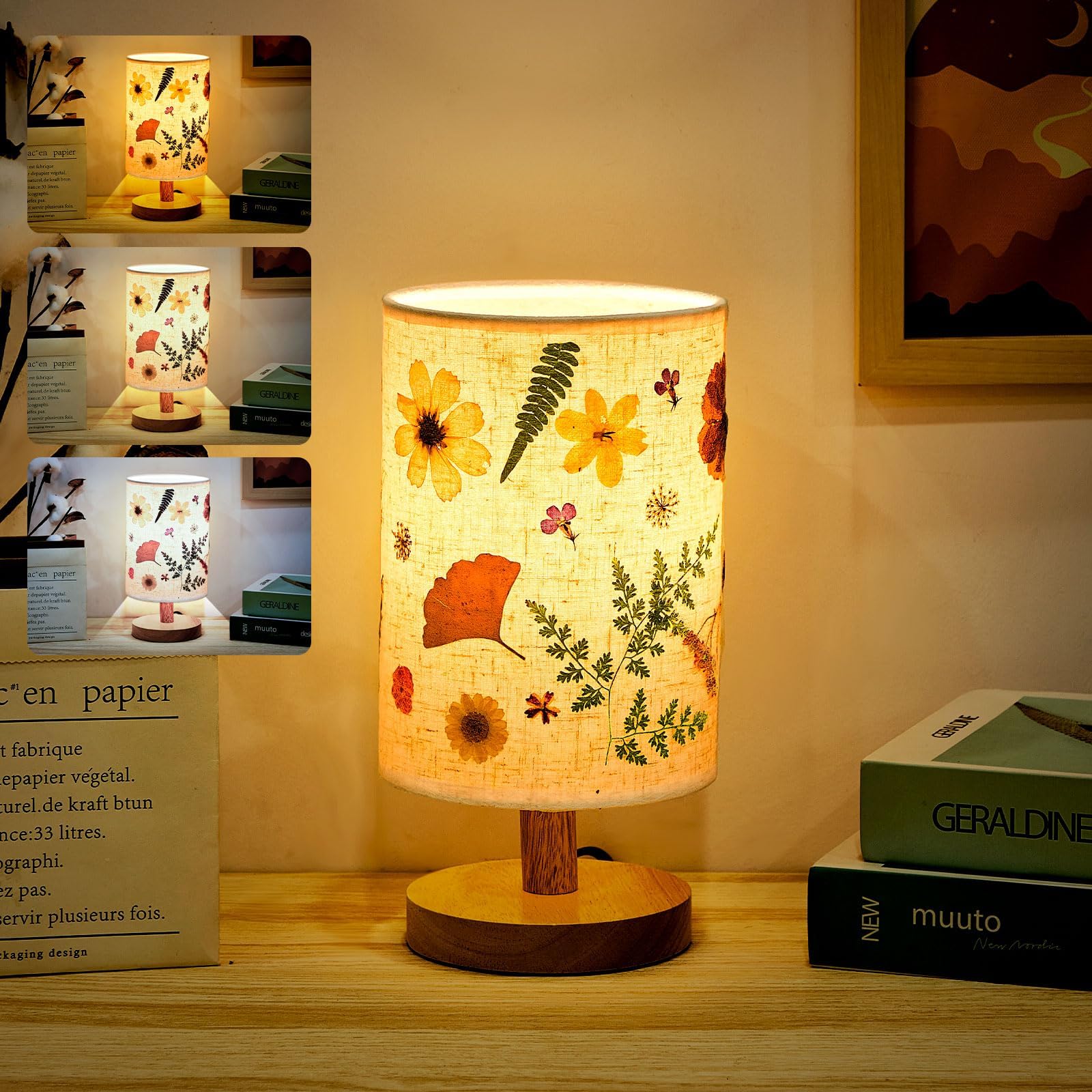 BAISTSAELER Tripod Table Lamp Watercolor Floral Seamless Colorful ...