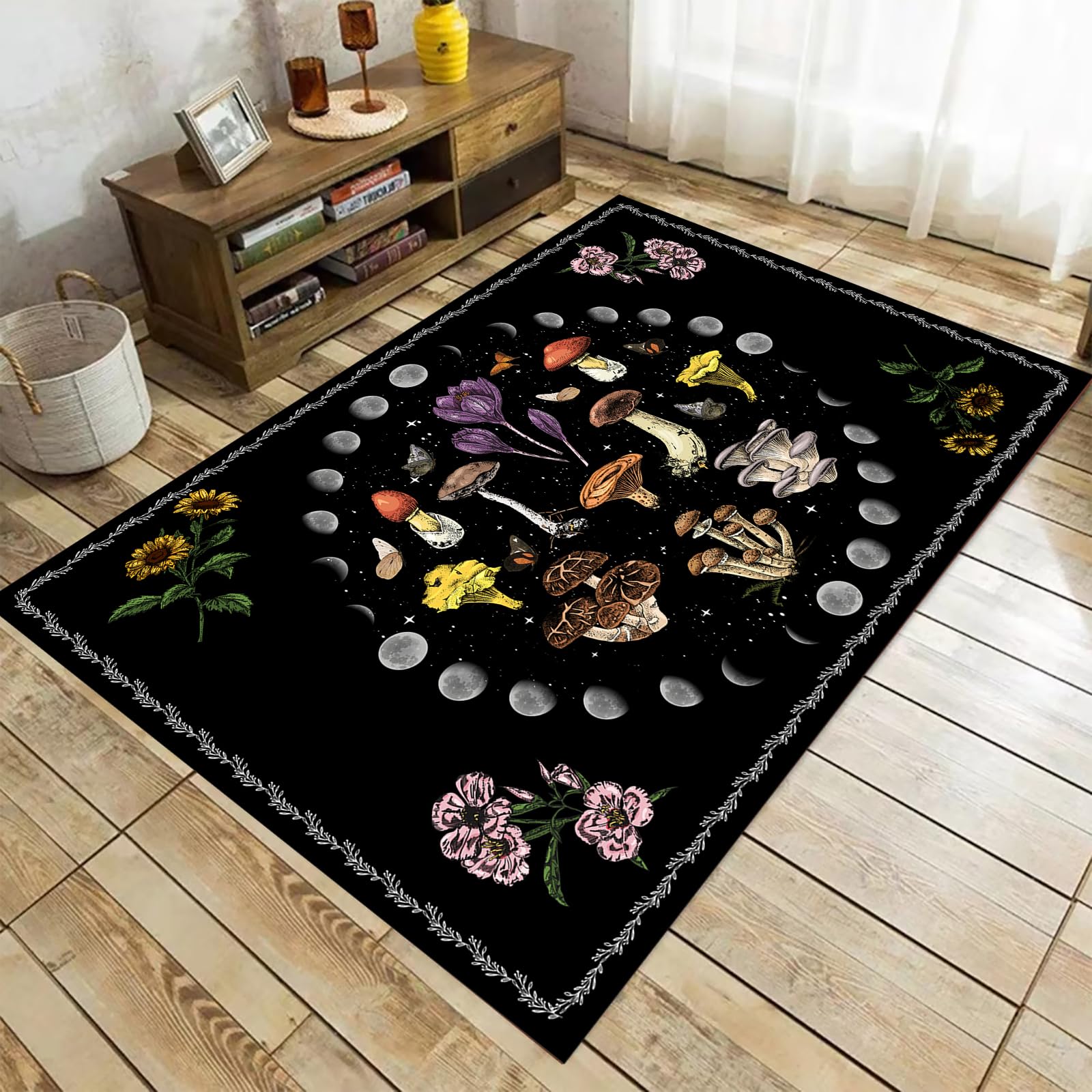 Amazon.com: Osimiccp Mushroom Rug - Large 5x7 Moon Rug for Bedroom or ...