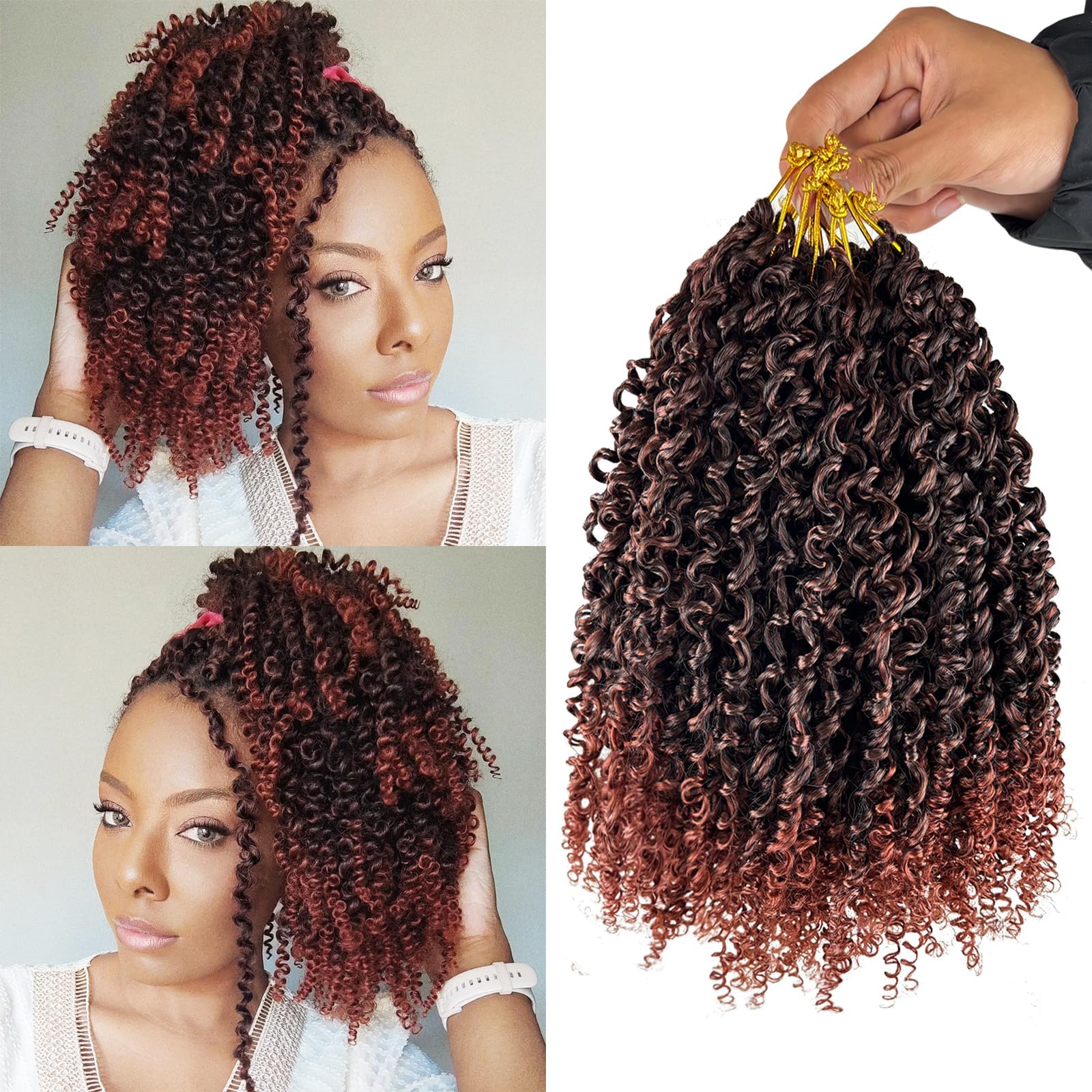 Amazon.com : 10 Inch Short Curly Crochet Braids T1B/350 Senegalese ...