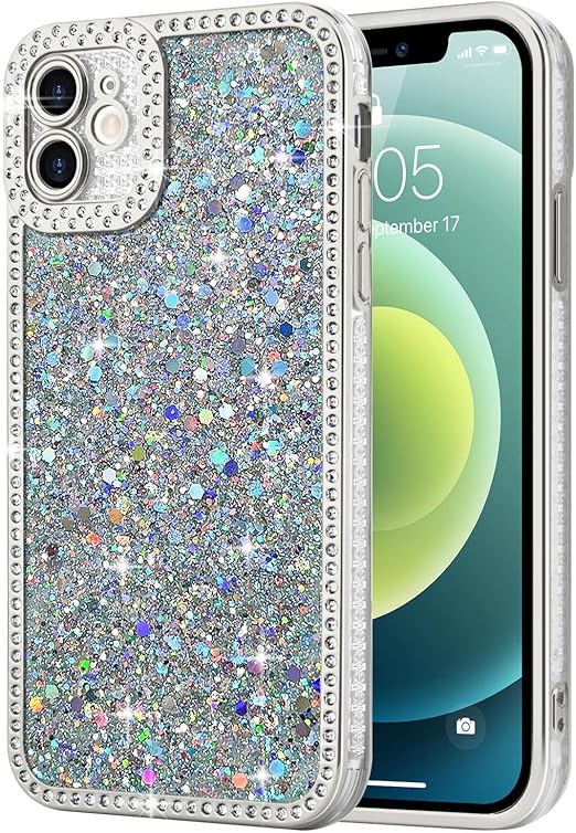 Amazon.com: Lafunda for iPhone 12 Case Glitter, Luxury Shiny Bling ...