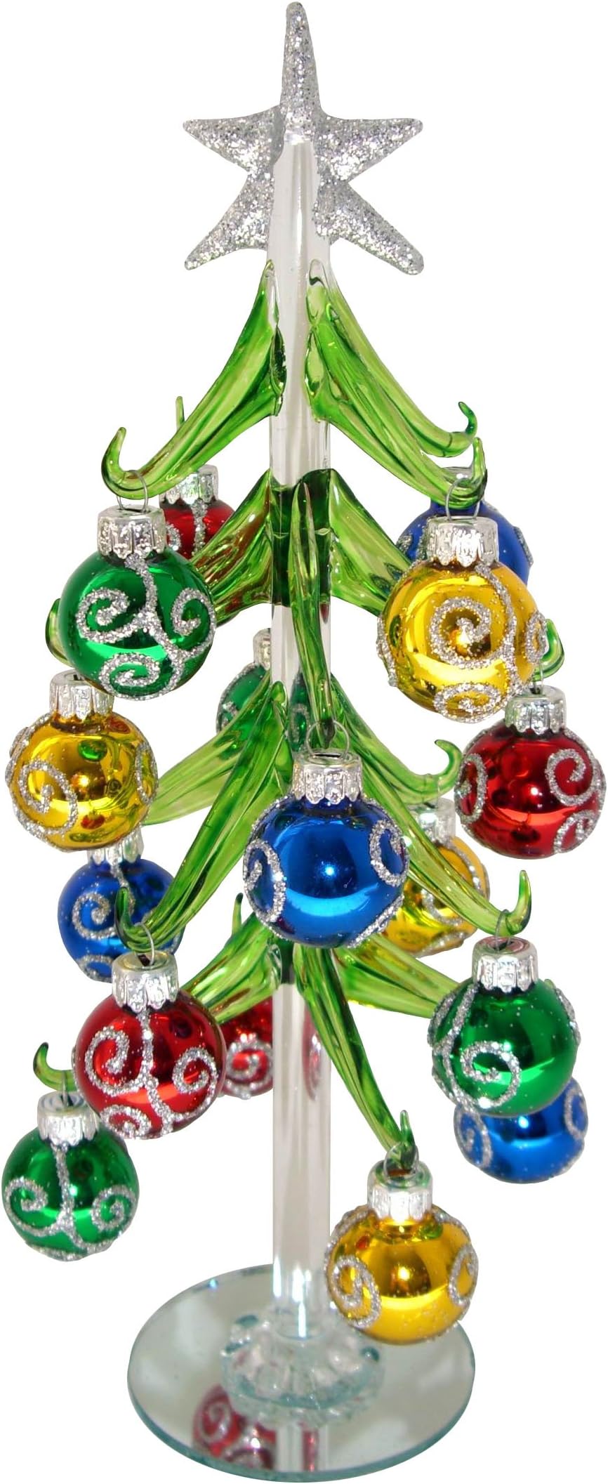 Amazon.com: Ganz Glass Christmas Tree with Ornaments Large Home Decor ...