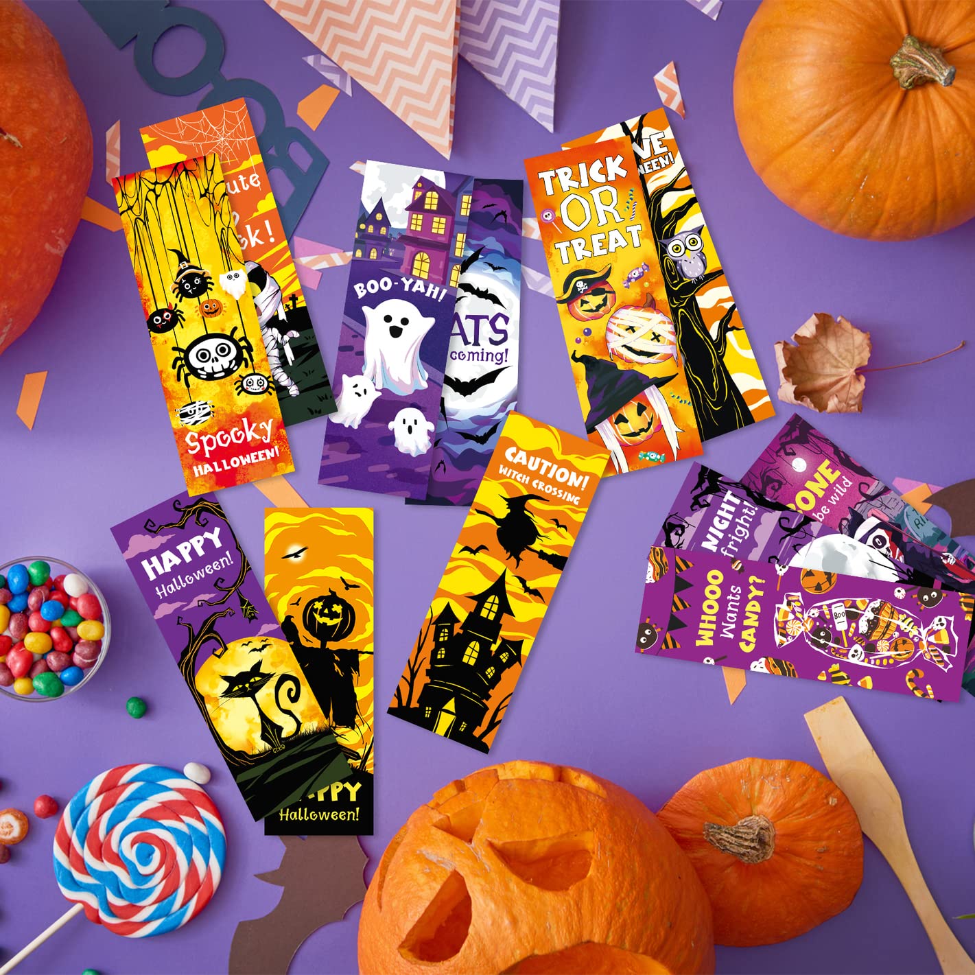 Book Marks Adult KIMOBER 72PCS Halloween Bookmark Rulers,Assorted ...