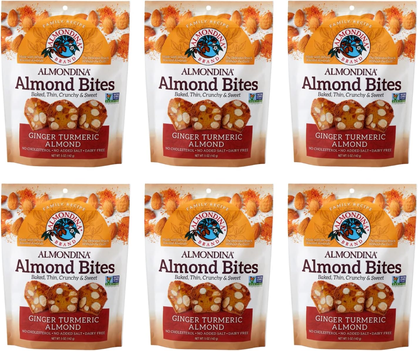 Amazon.com: Almondina Almond Bites Cookies, Ginger Turmeric Almond ...
