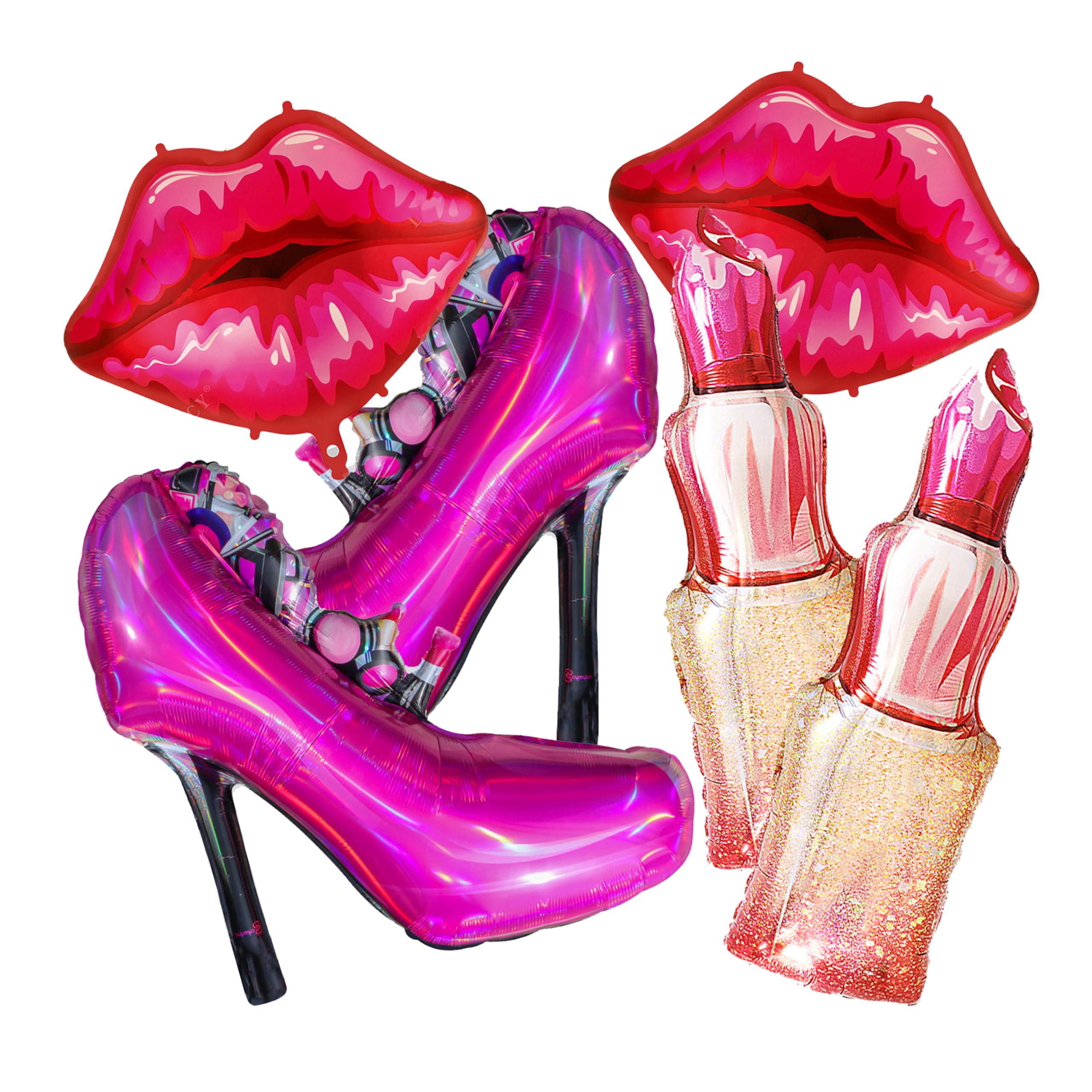 Amazon.com: CYMYLAR Lip balloon lipstick foil Lady high heels ...