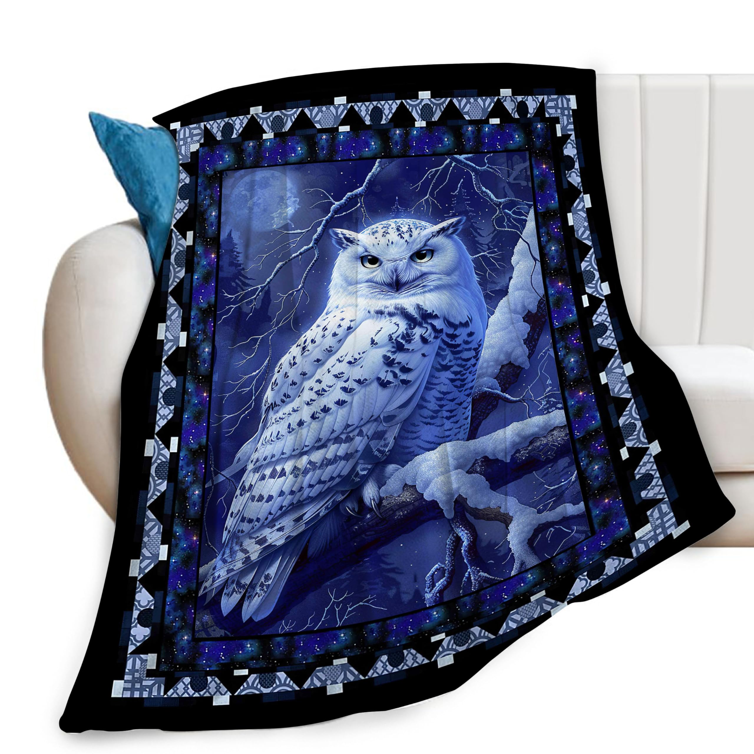 Amazon.com: Owl Night Throw Blanket Owls Moon Print Blankets Gifts for ...