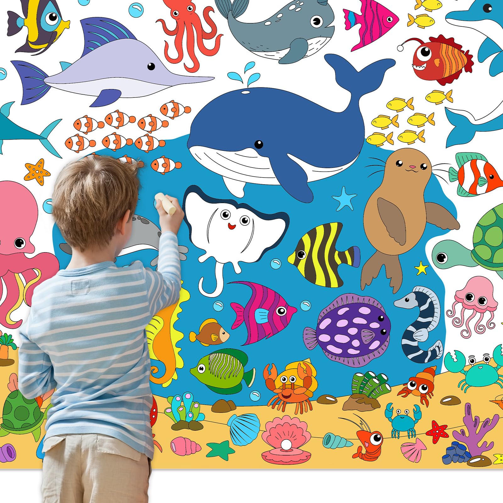 Amazon.com: Fancy Land Under The Sea Coloring Poster Ocean Crafts for ...