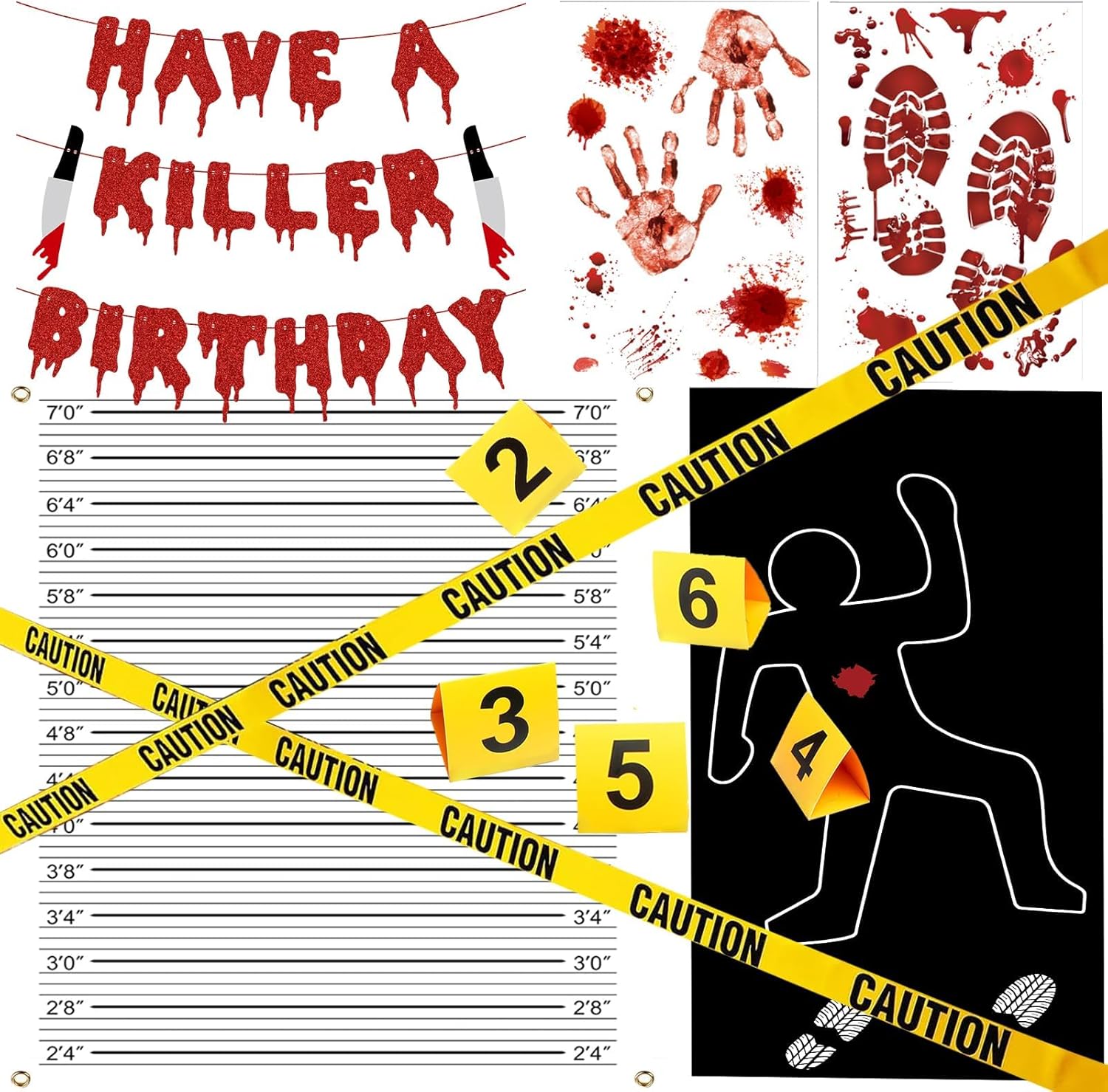 Amazon.com: Akide Halloween Crime Scene Decorations Kit Have A Killer ...