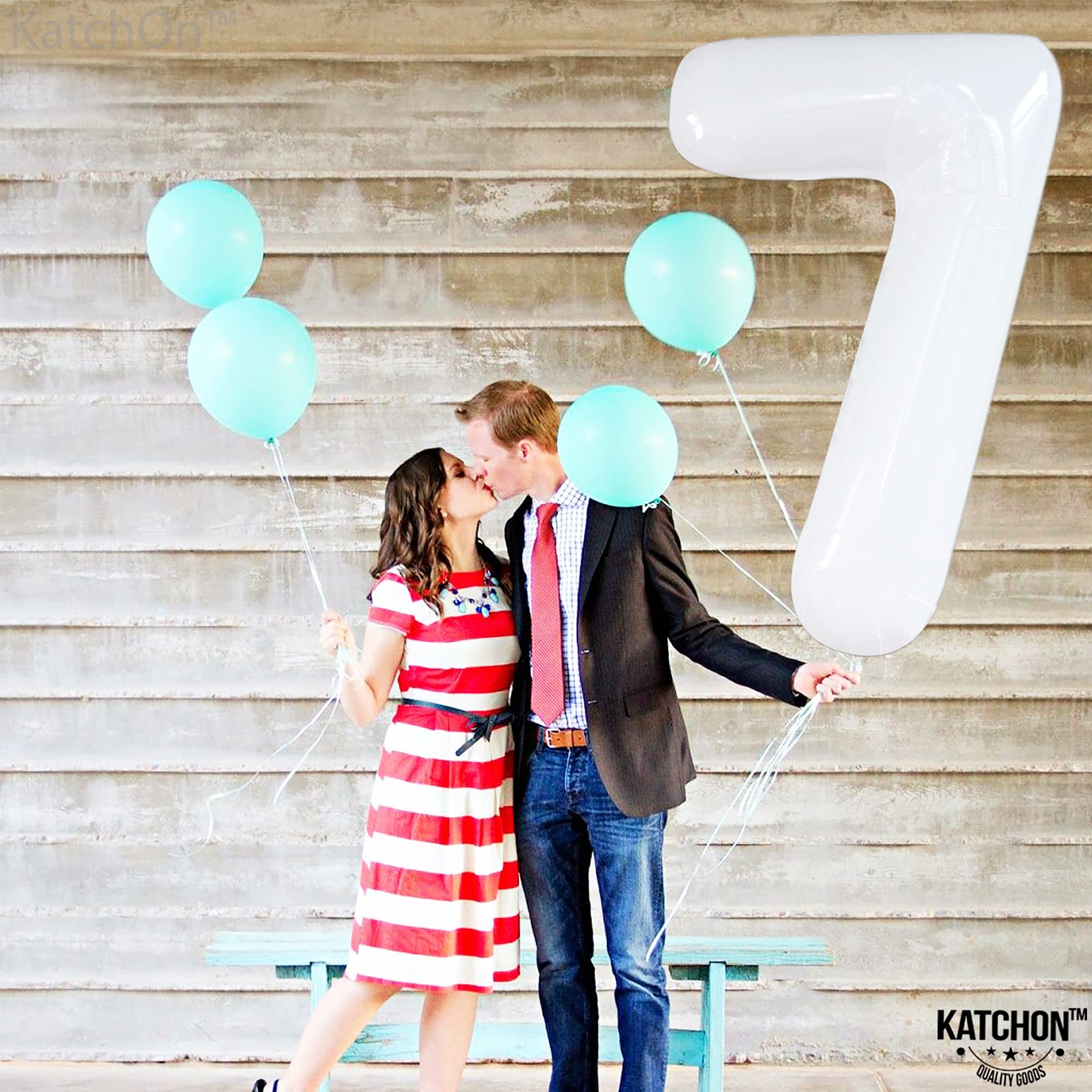 Snapklik.com : Giant White Number 7 Balloon - 40 Inch 7th Birthday ...