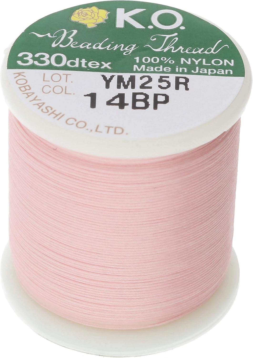 KO Nylon Beading Thread, Baby Pink Color, Japanese Pre-Waxed 100% Nylon ...