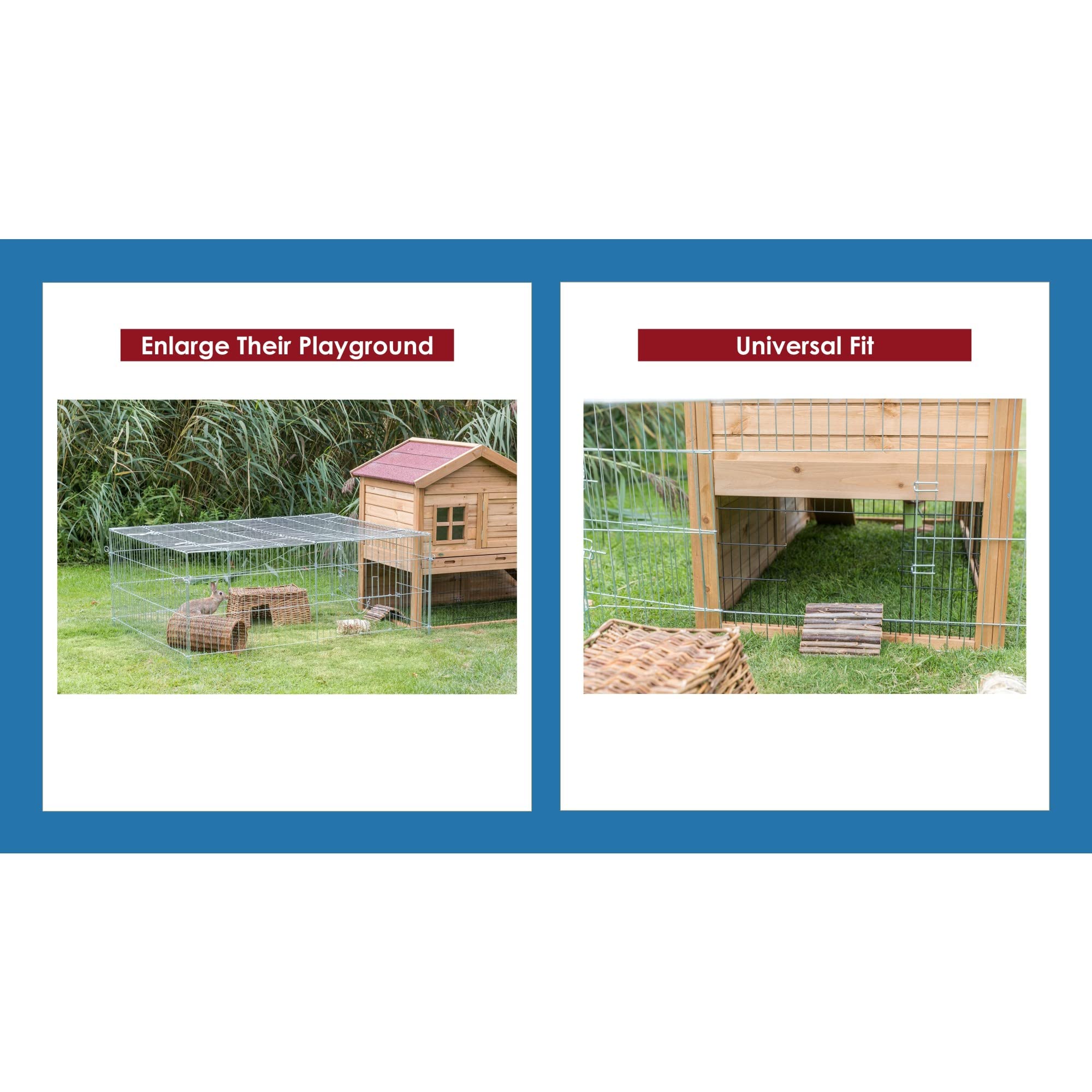 TRIXIE Enclosed Outdoor Run- 55 cu. ft., Galvanized Metal Cage ...