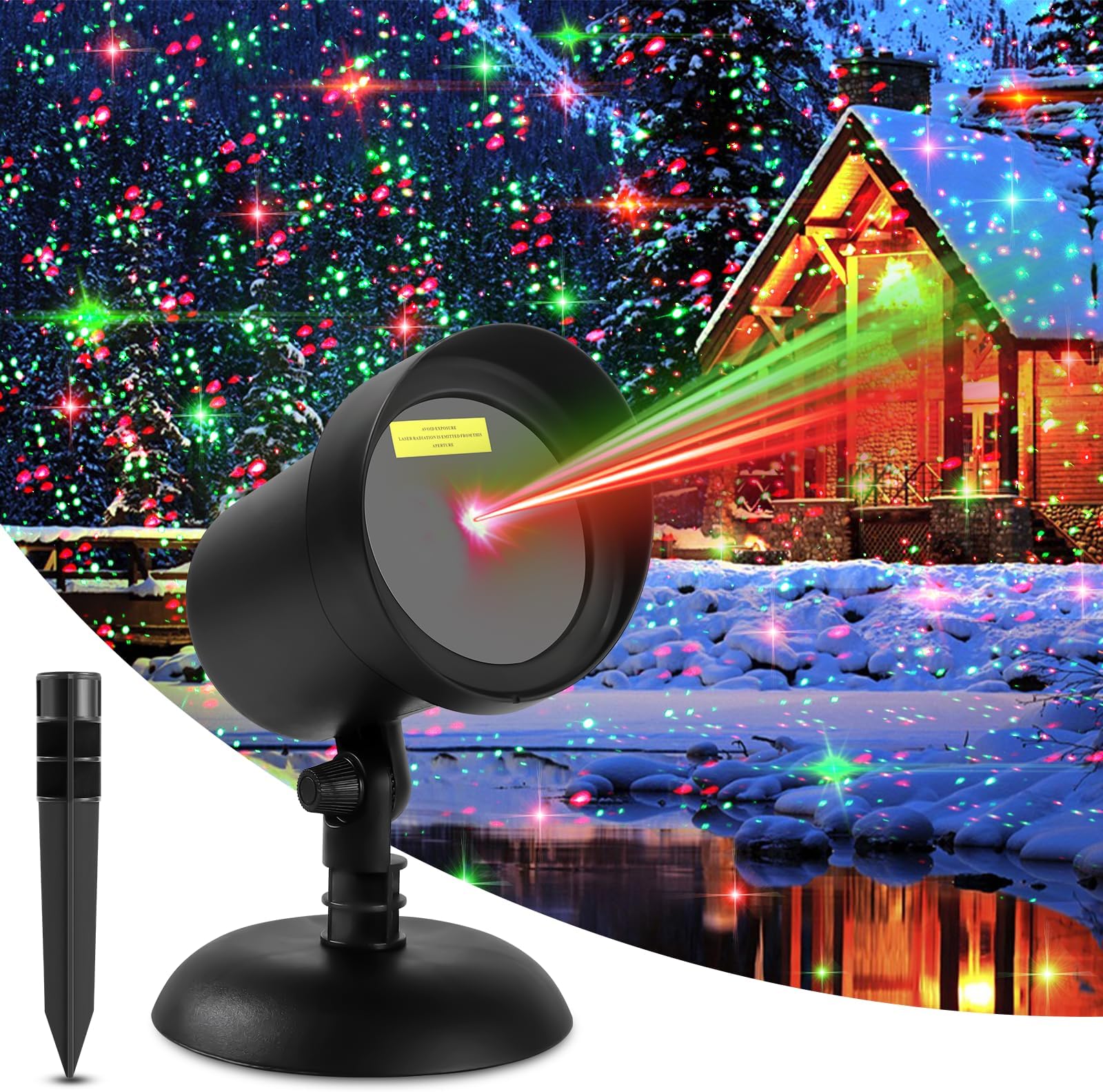 Amazon.com: Christmas Motion Laser Projector Lights Outdoor for Holiday ...