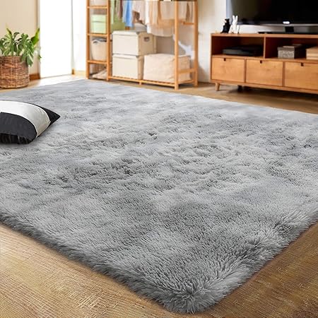 Amazon.com: LOCHAS Luxury Shag Rug Fluffy Area Rugs, Cute Soft Rainbow ...