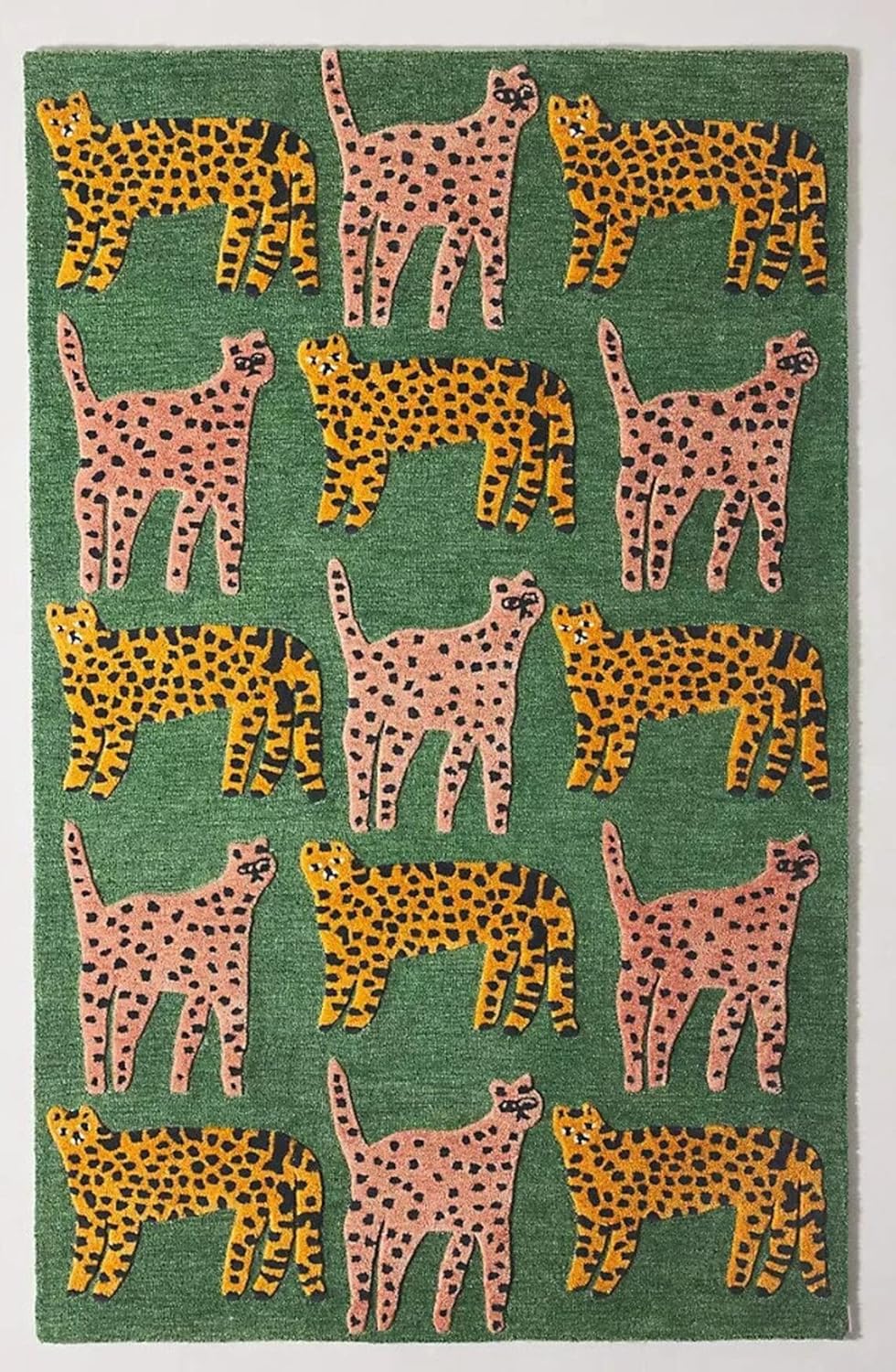 Amazon.com: SOM RUGS Wool Hand-Tufted Catwalk Rug – Green Woolen Animal ...