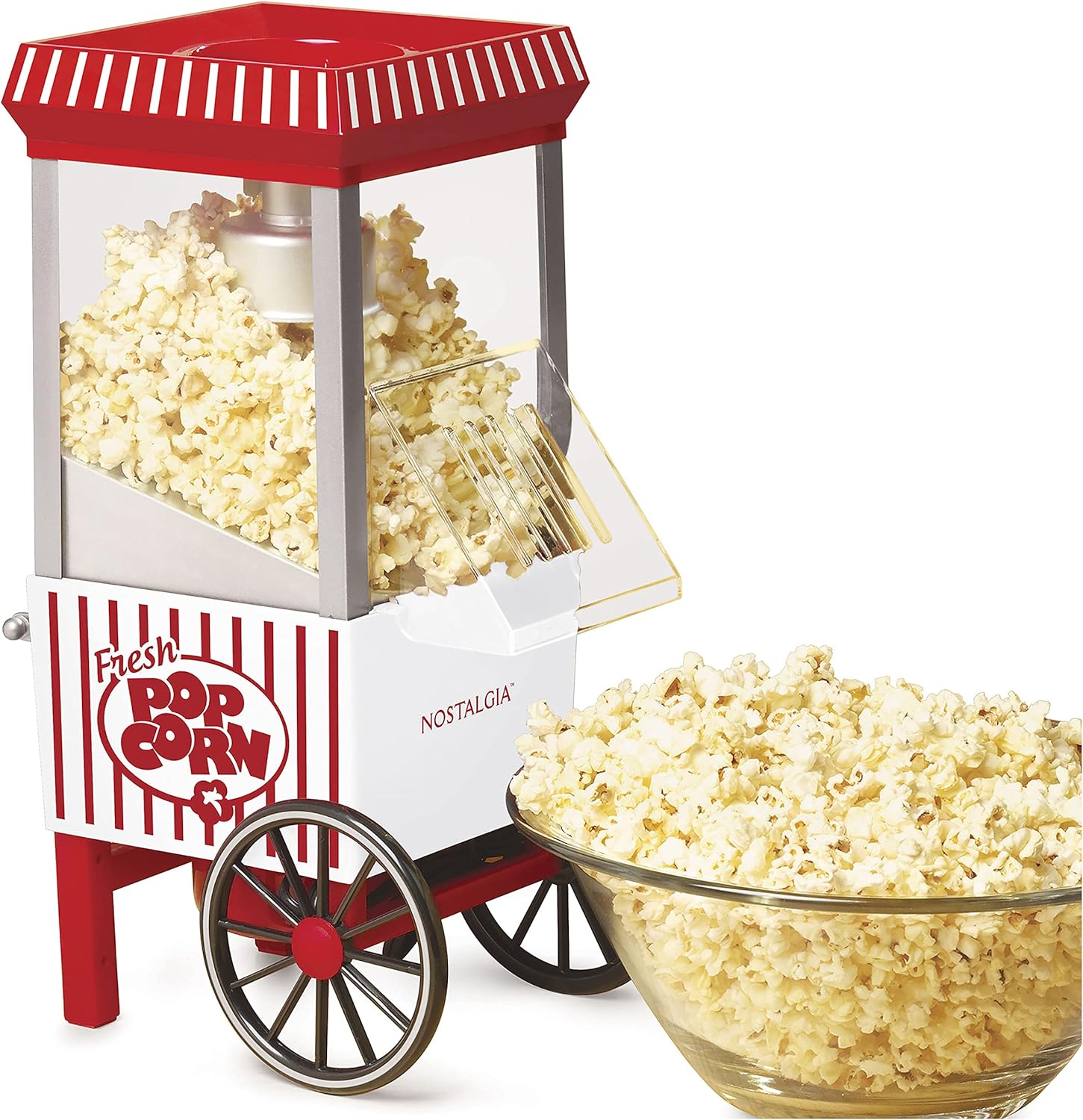 Amazon.com: Nostalgia Vintage Table-Top Popcorn Maker, 12 Cups, Hot Air ...