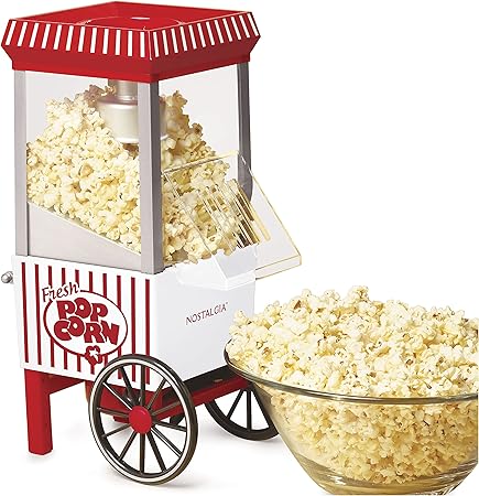 Amazon.com: Nostalgia Vintage Table-Top Popcorn Maker, 12 Cups, Hot Air ...