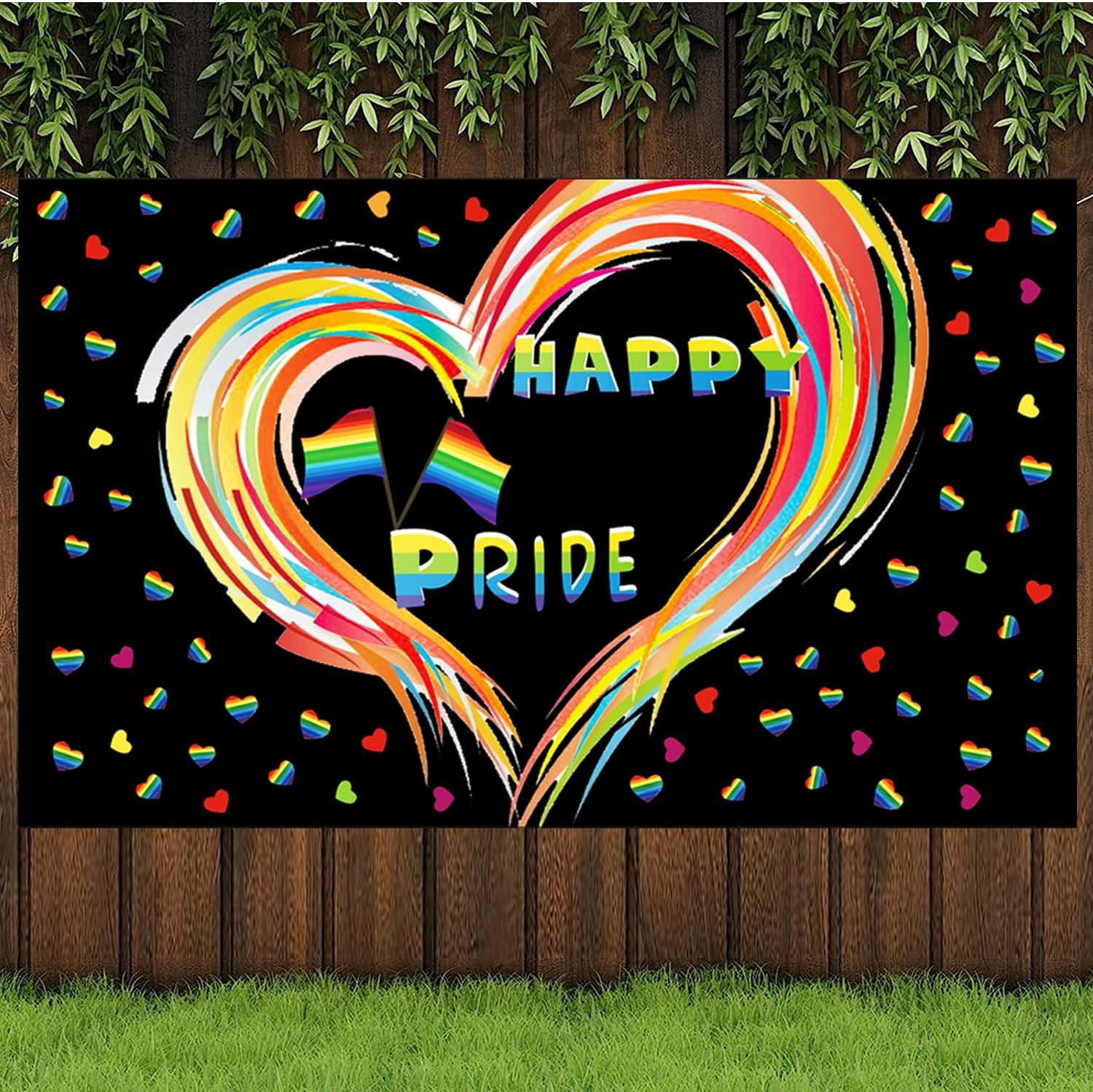 Amazon.com: LOONELO Happy Pride Backdrop Banner 70.8X43.3inch, LGBT ...
