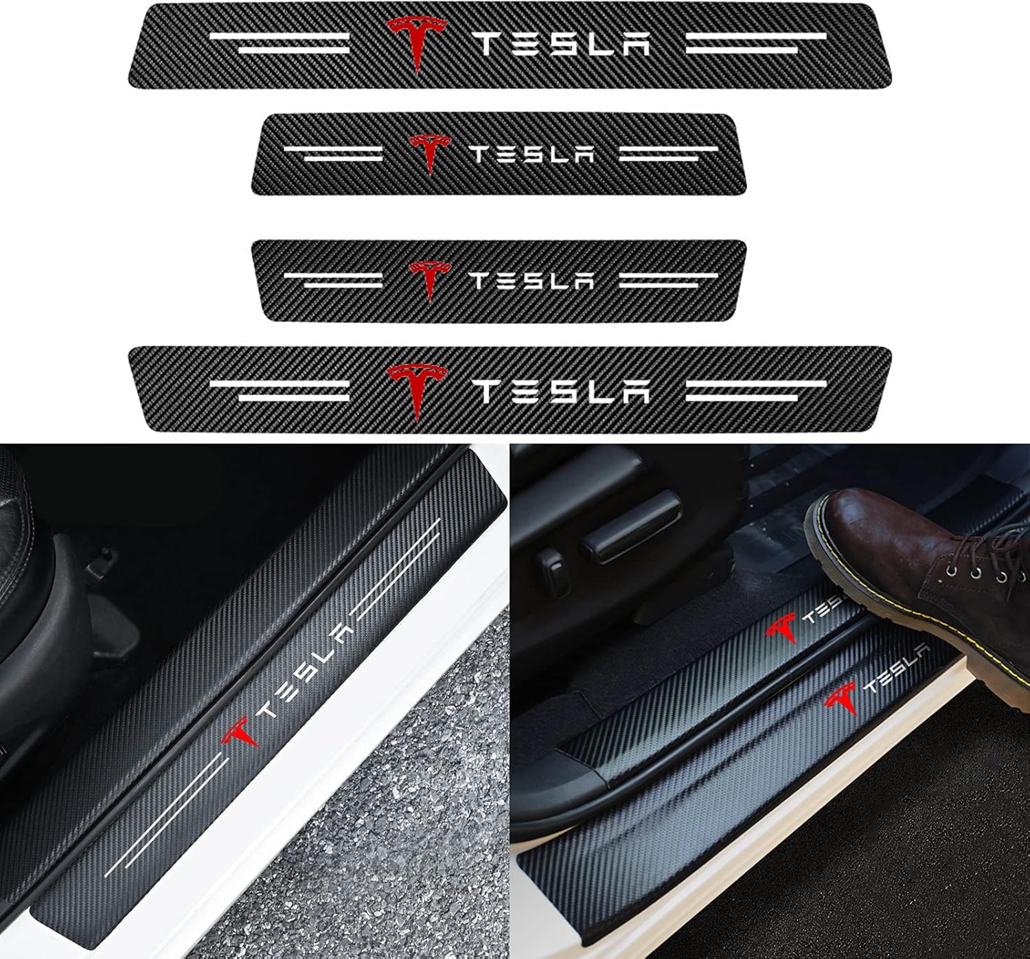 Buy KIKIMO Tesla Model 3/Y/S/X Threshold Protection Sticker, Tesla ...