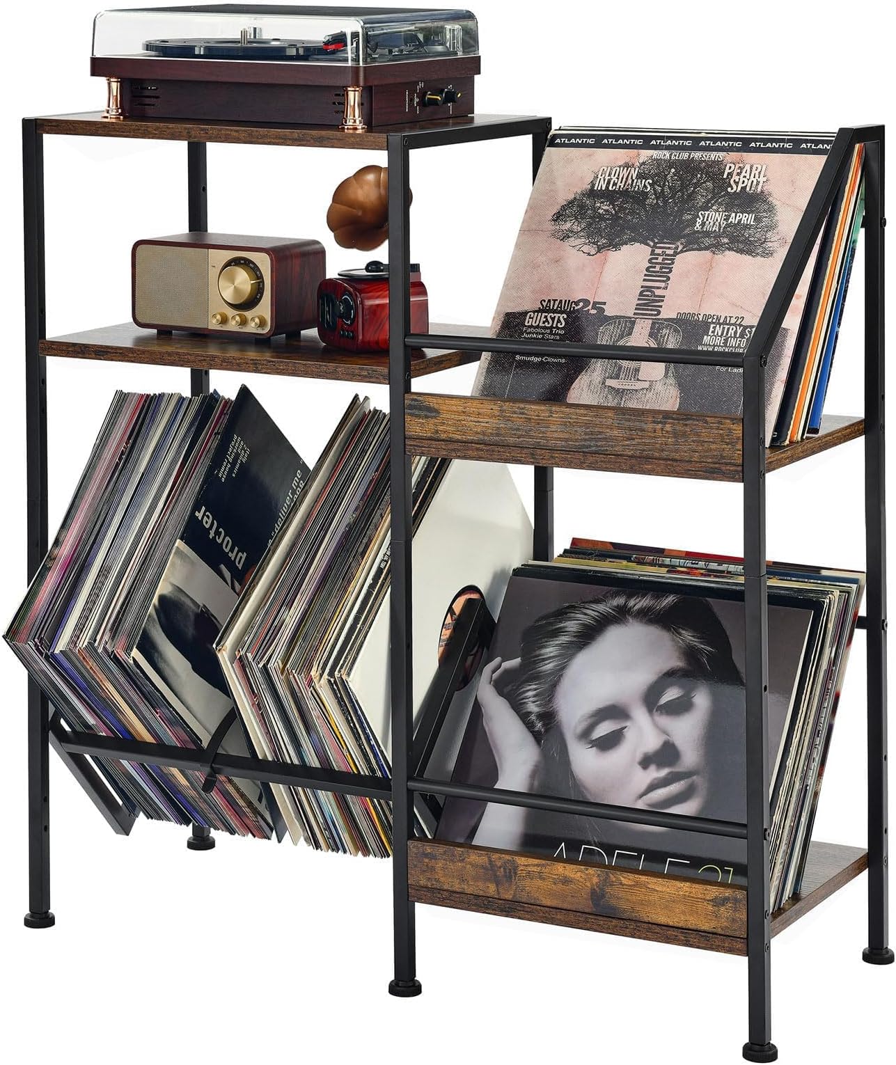 Amazon.com: Bikoney Record Player Stand, Turntable Stand with 3-Tier ...