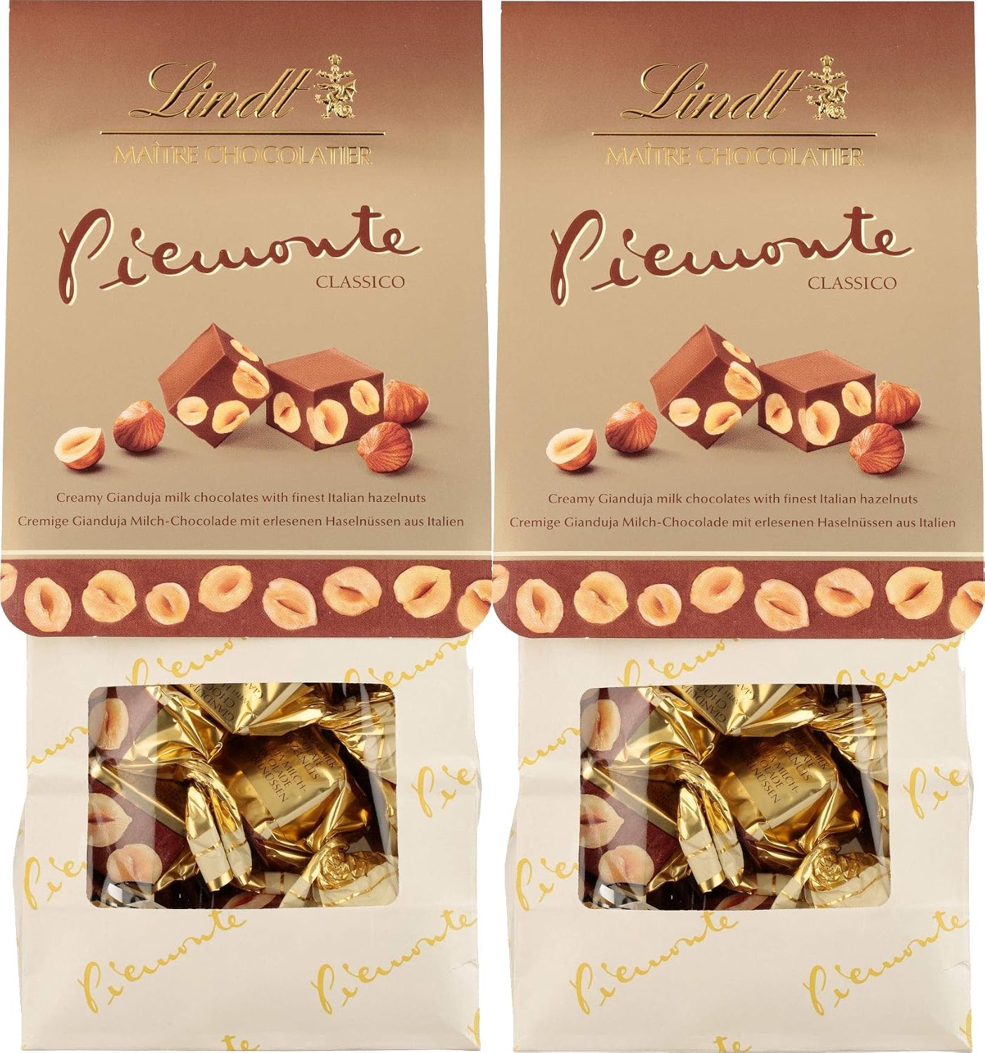 Lindt Schokolade Piemonte Classico | 200 g Beutel | Cremige Gianduja ...