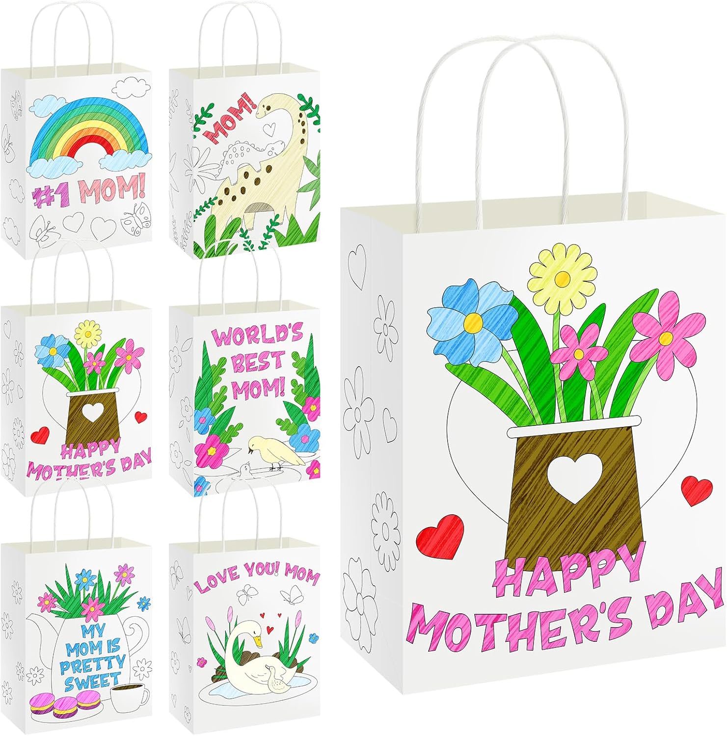 Amazon.com: Motiskyy 24 Pcs Mother's Day Gift Bags Bulk Mothers Day ...