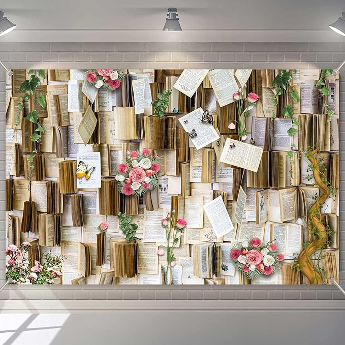 Amazon.com : KUKUSOUL 6x4ft Books Background for Photography Books ...